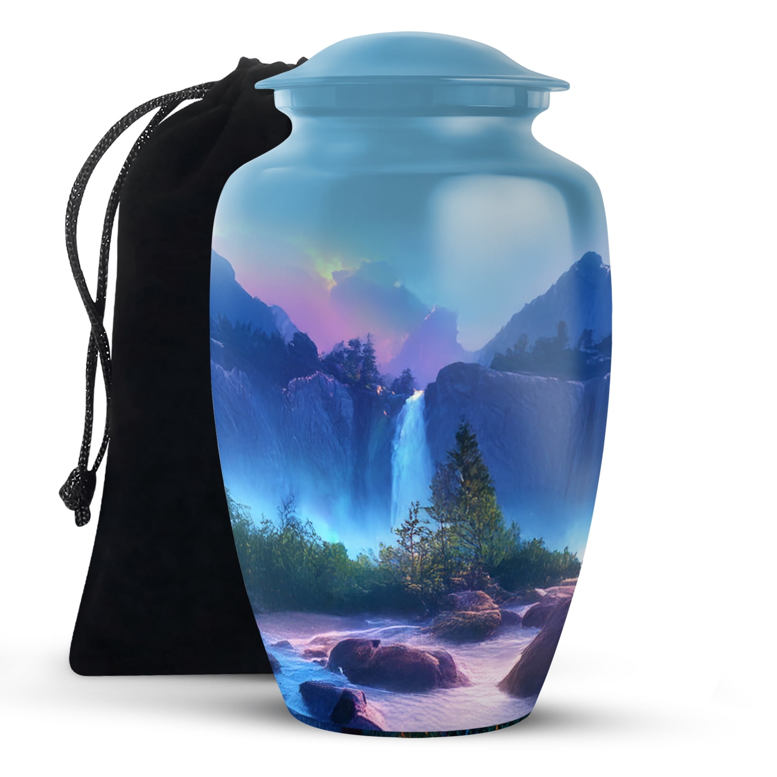KARYLIZ Waterfall Urn For Ashes Adult Male - Blue Funeral Urns For Men ...