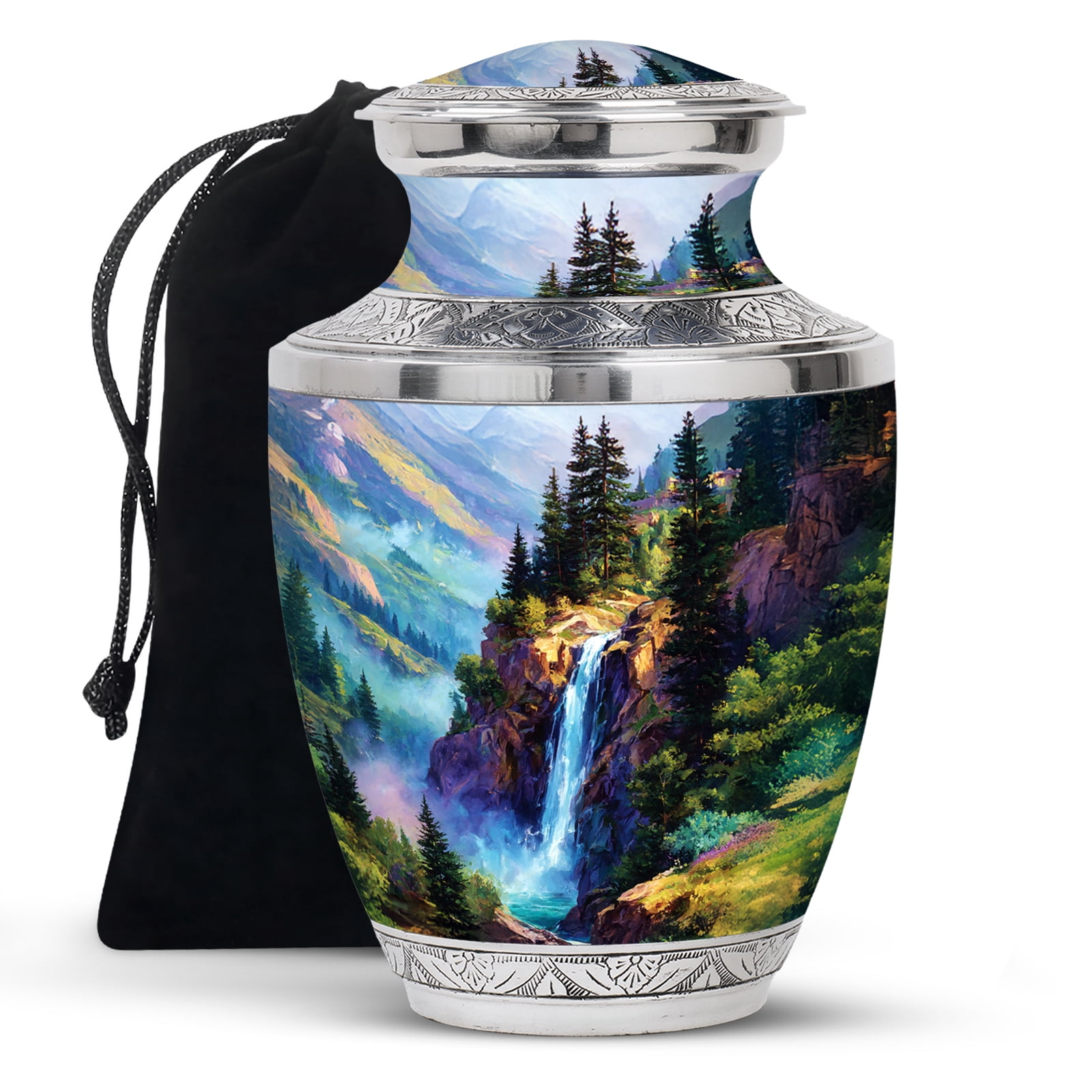 KARYLIZ Waterfall Urn For Ashes Adult Male - Glacier Blue Cremation ...