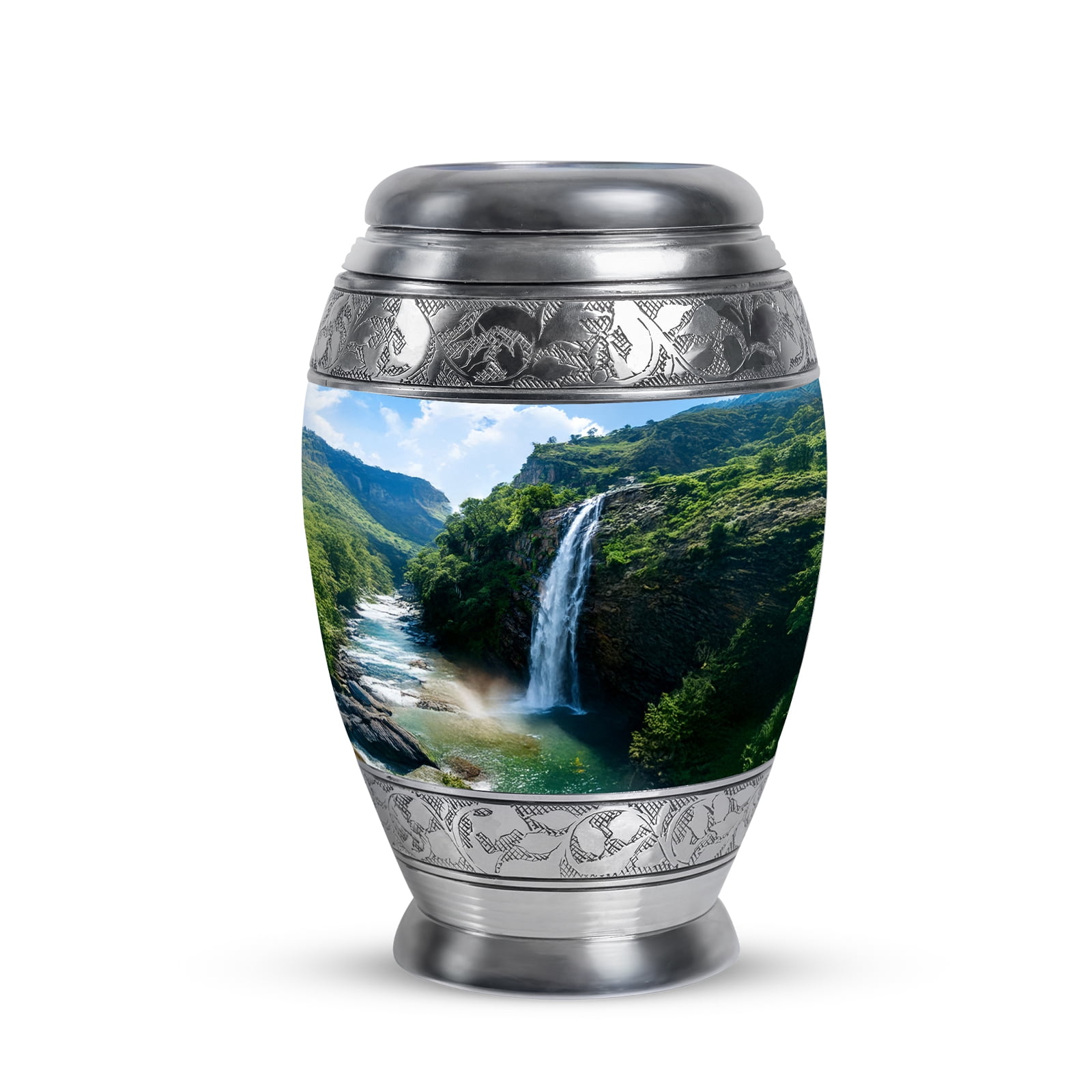 KARYLIZ Waterfall Urn For Ashes Adult Male - Mini Ocean Blue Urns For ...