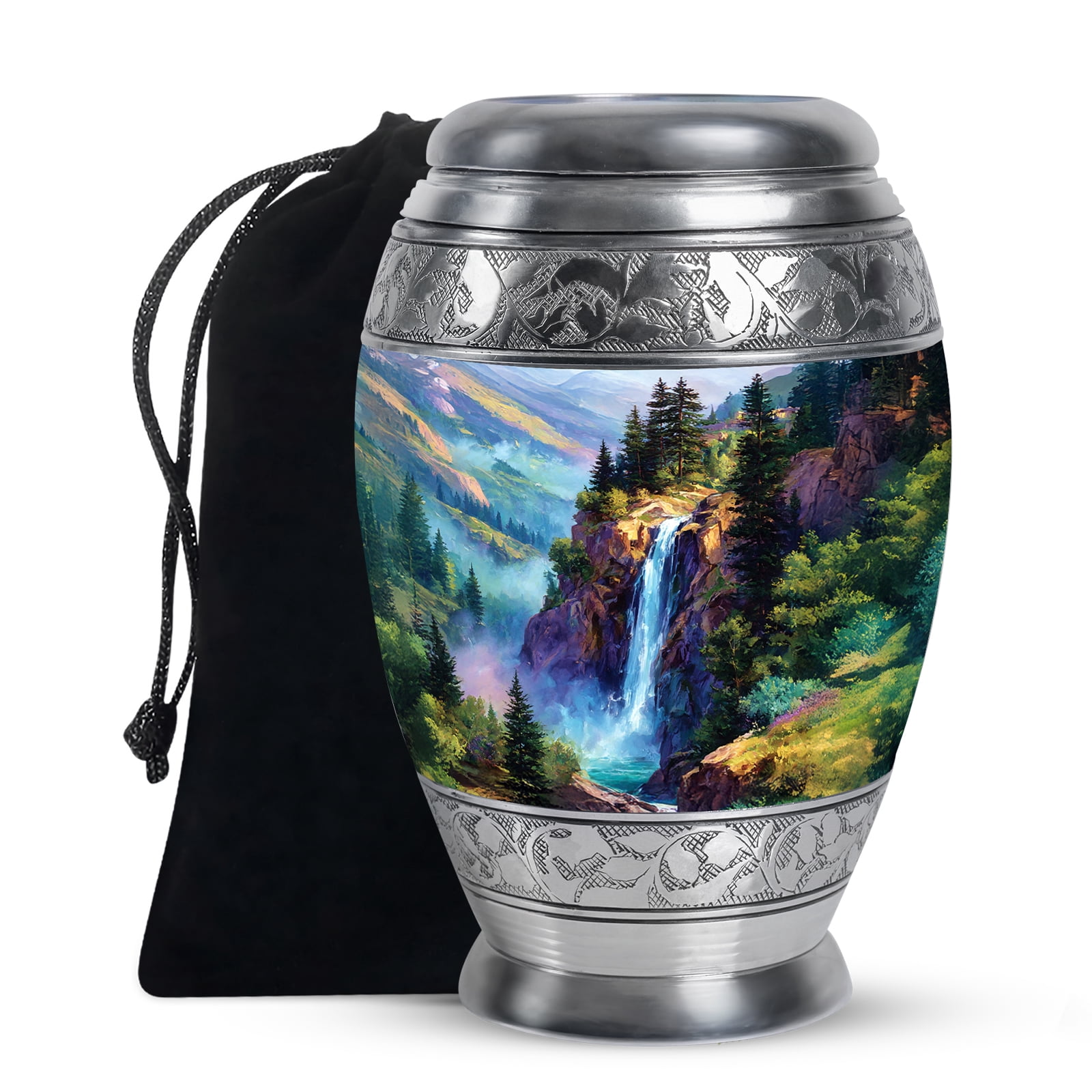 KARYLIZ Waterfall Urn For Ashes For Women - Glacier Blue Funeral Urns ...