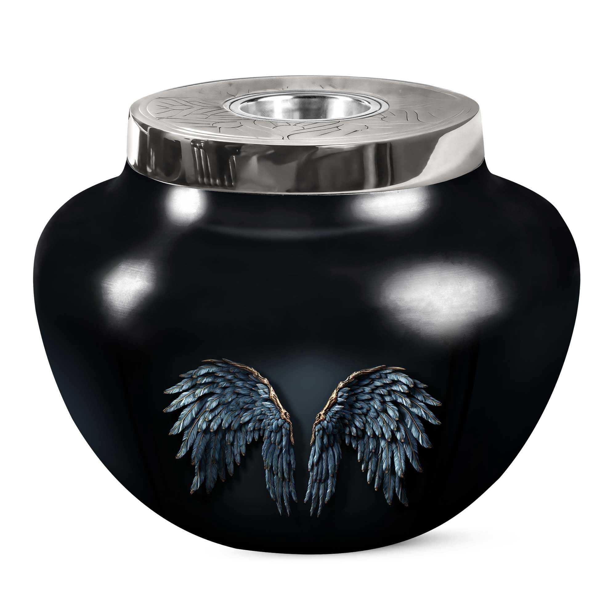 KARYLIZ Wings Blue Urns For Ashes Adult Male - Large Urns For Human ...