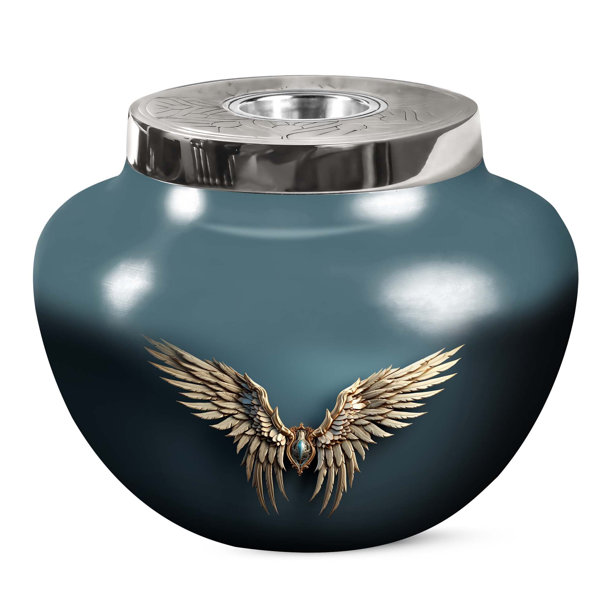 KARYLIZ Wings Blue Urns For Human Ashes Adult - Burial Urns For Adult ...