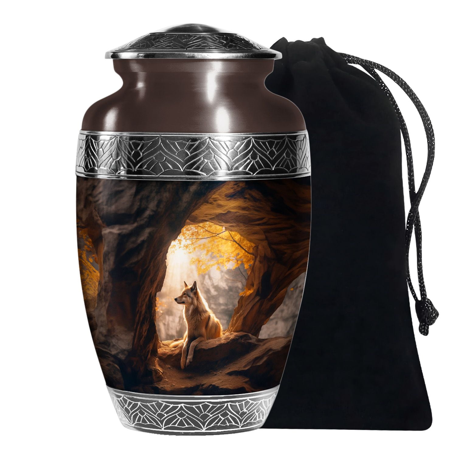 KARYLIZ Wolf-Natural-Environment Large Urns For Human Ashes Funeral ...