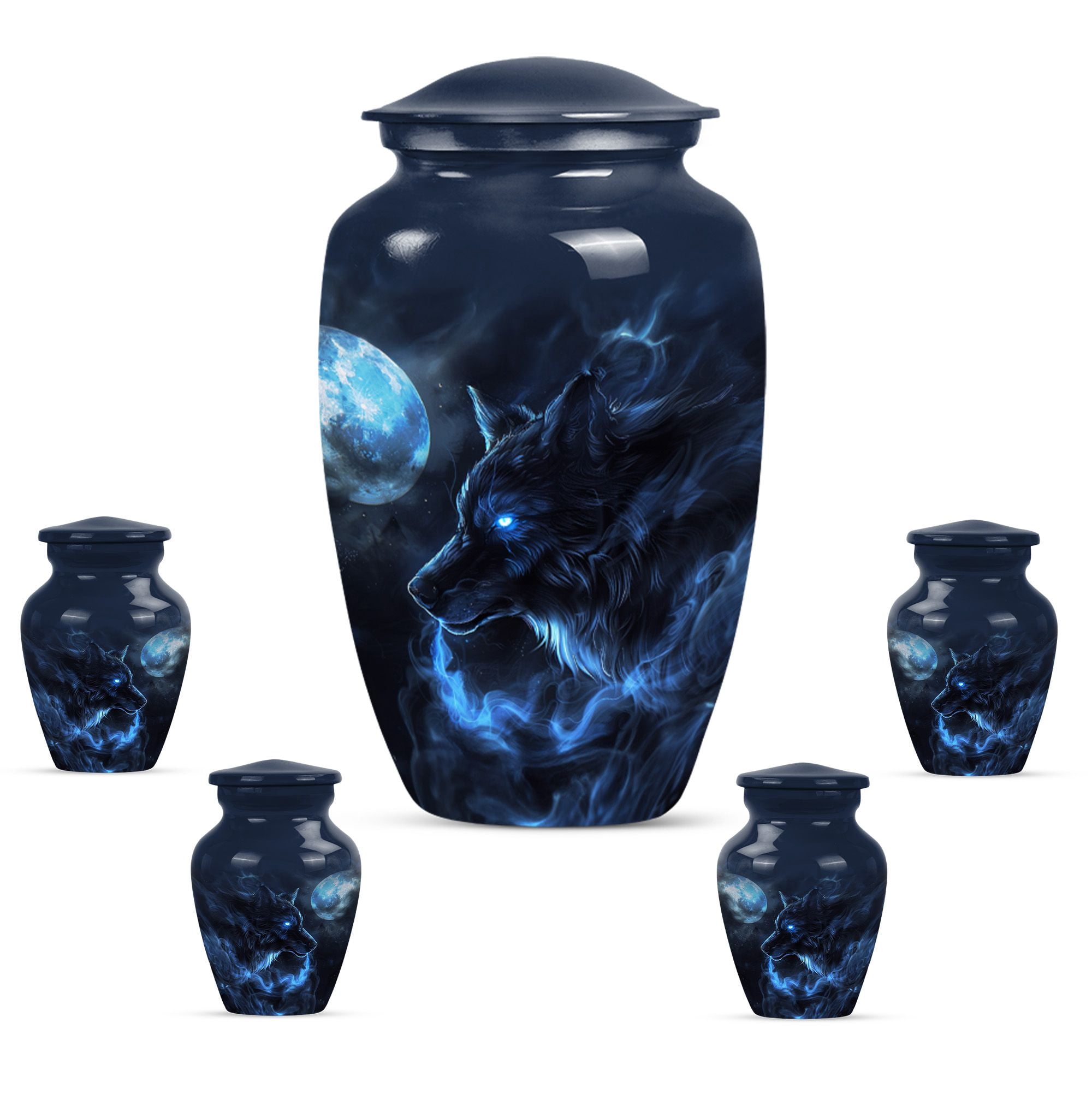 KARYLIZ Wolf Small Urns For Human Ashes Adult Female - Cremation Urn ...