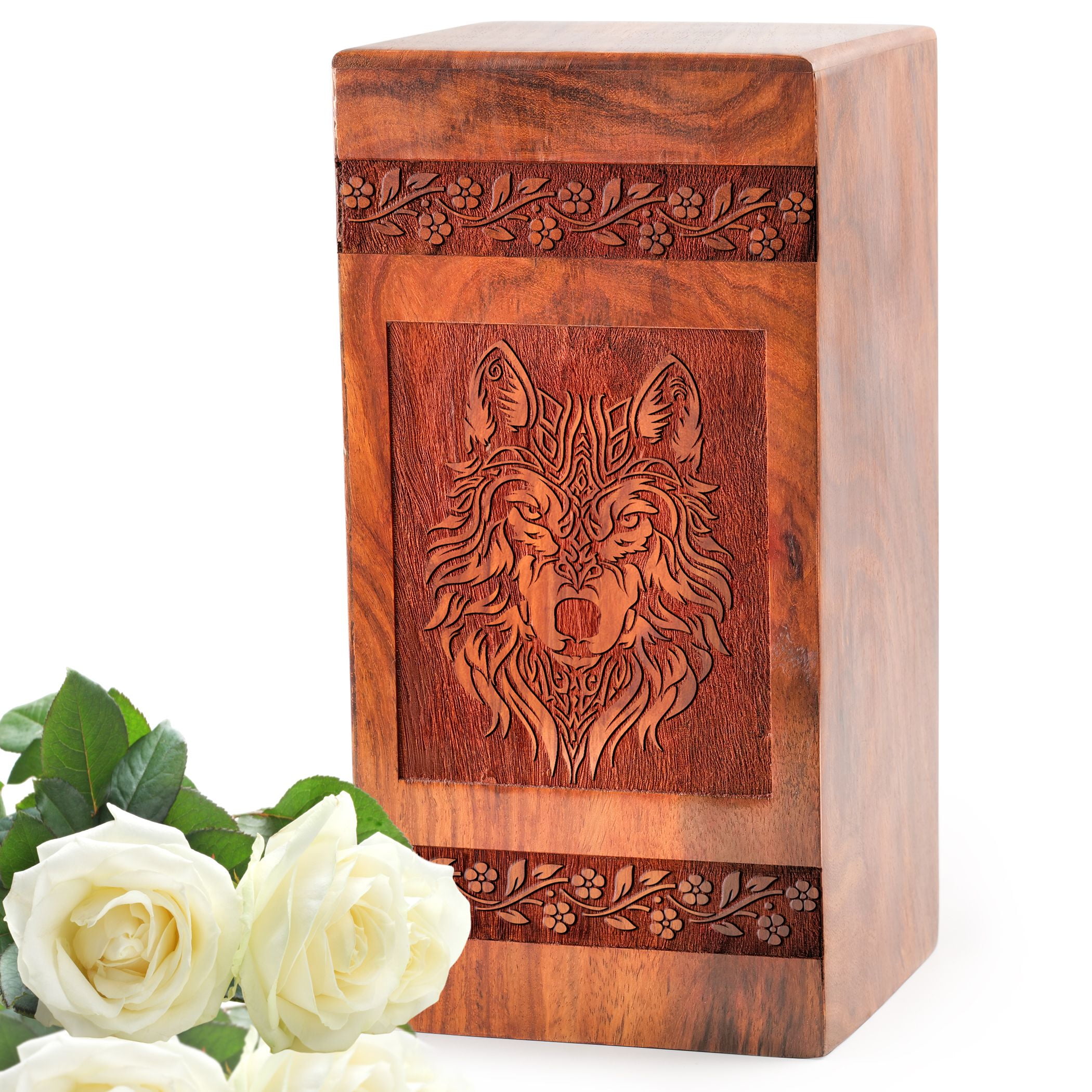 KARYLIZ Wolf Wooden Box - Wooden Box Urns For Human Ashes Adult ...