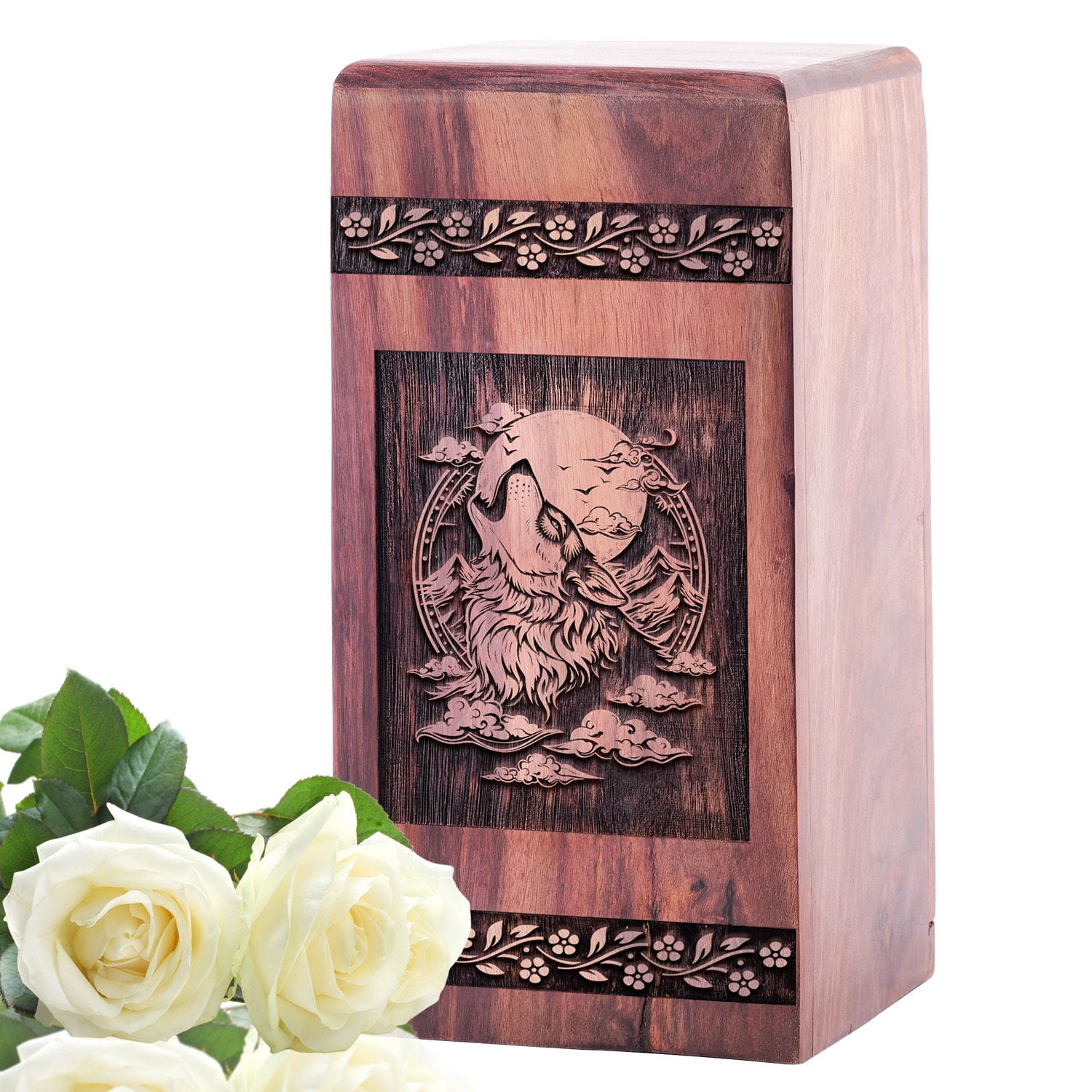 KARYLIZ Wolf Wooden Urns - Cremation Urns Wooden - Urns For Ash ...