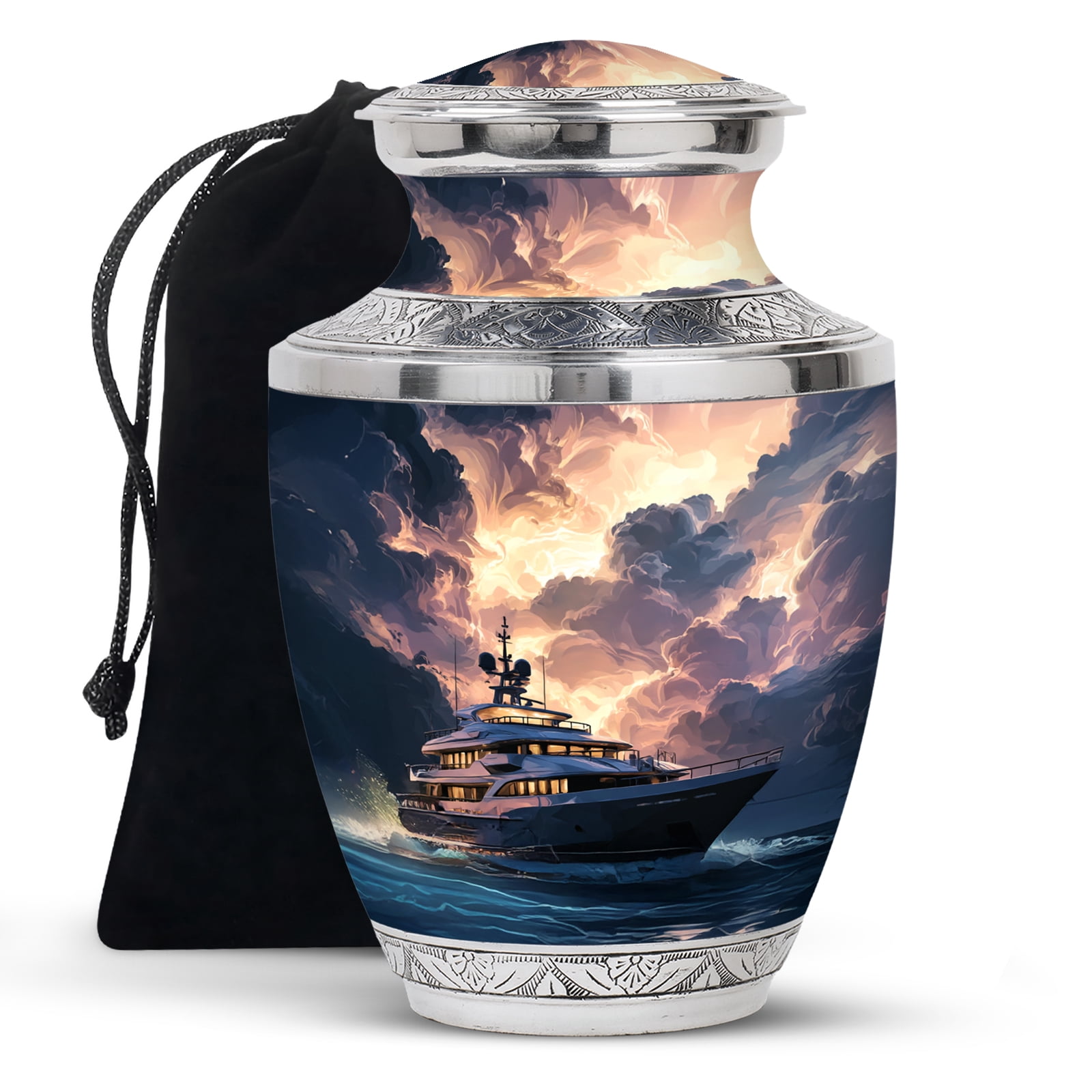 KARYLIZ Yacht Urn For Ashes Adult Male - Sunset Ocean Memorial Urns For ...