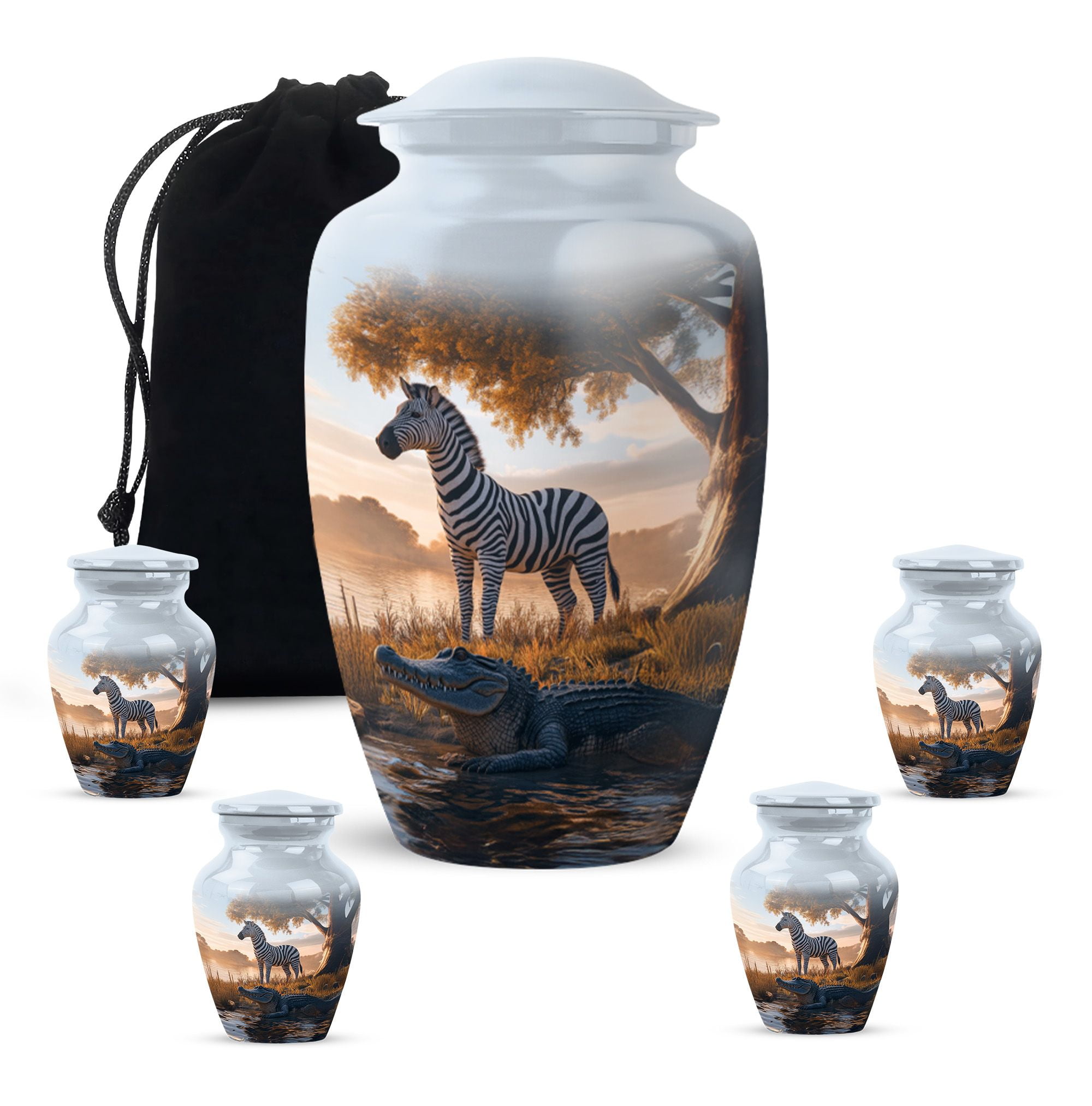 KARYLIZ Zebra Cremation Urns For Human Ashes, Large Urns For Human ...