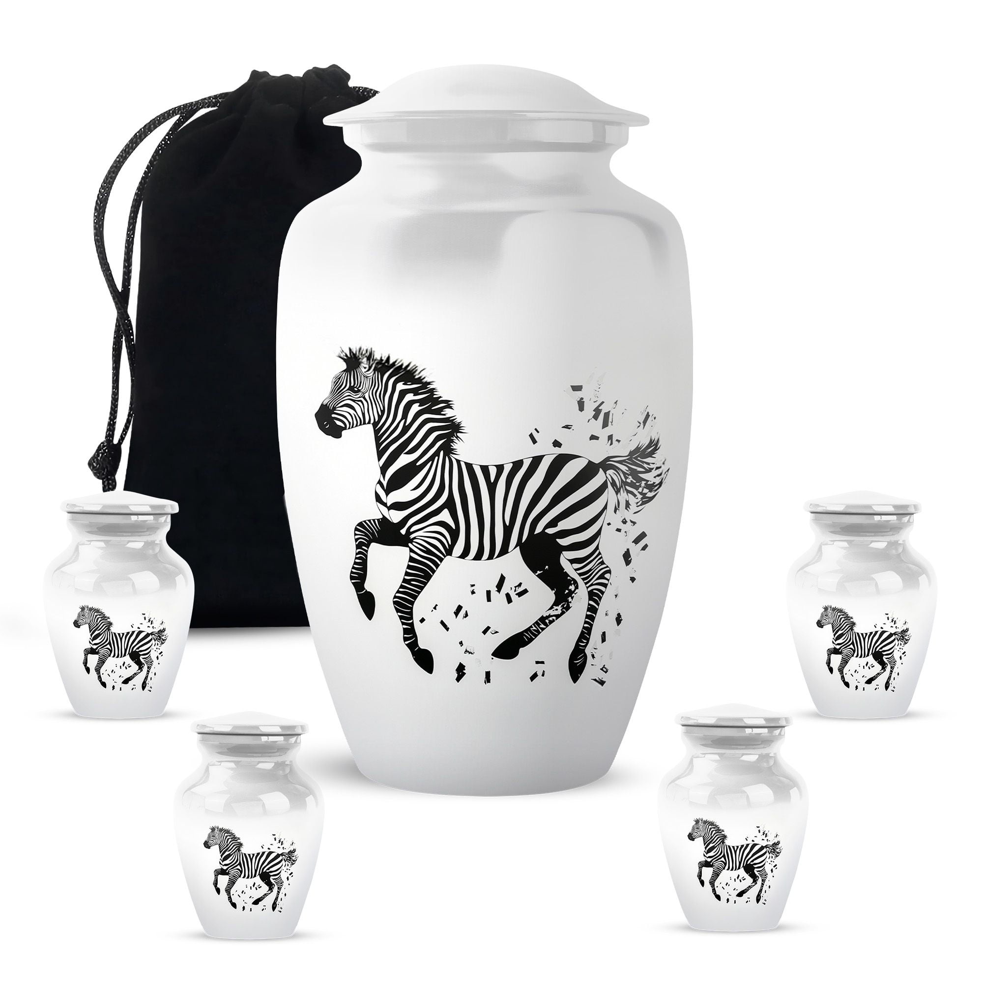 KARYLIZ Zebra Urn For Ashes Adult Male, Small Urns For Human Ashes ...