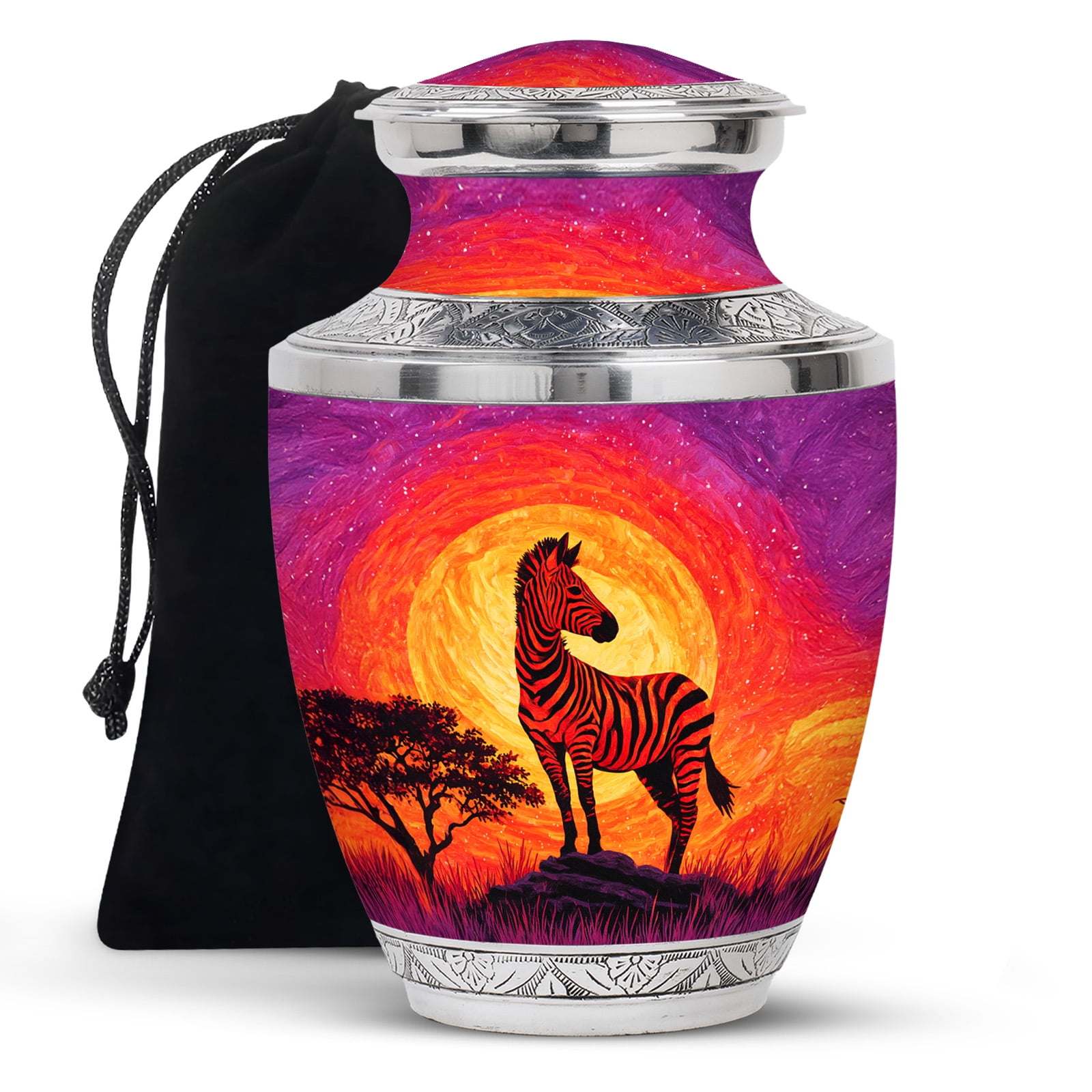 KARYLIZ Zebra Urns For Human Ashes Adult Man - 200 Cubic Inches - Pink ...