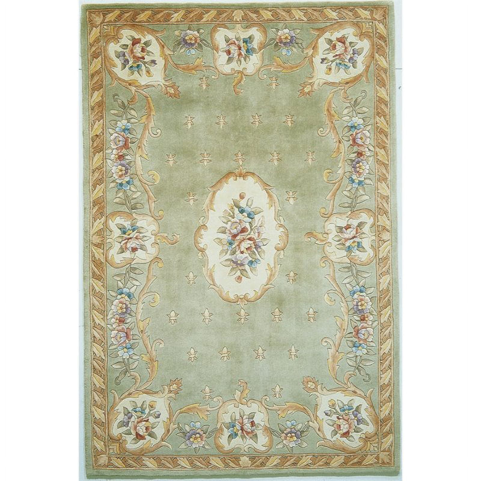 KAS Ruby 2'3" x 9'6" Hand-Tufted Wool Runner Rug in Sage - Walmart.com