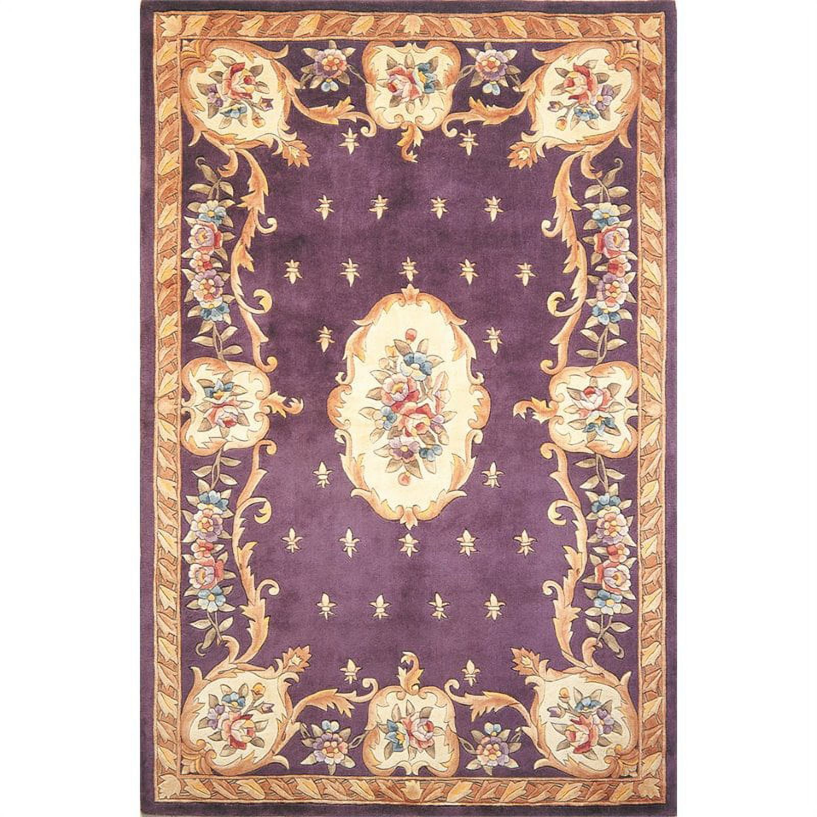 KAS Ruby 2'5" x 4'2" Hand-Tufted Wool Runner Rug in Plum - Walmart.com
