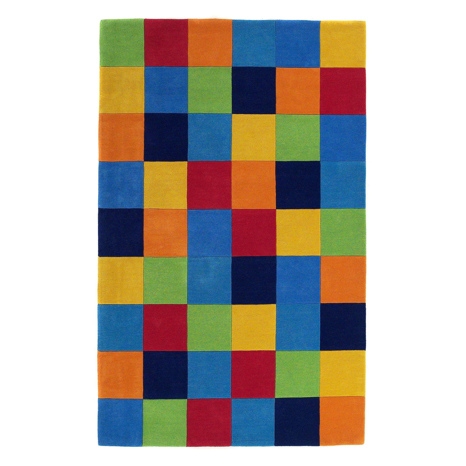 Kas Boys Color Blocks Hand-Tufted 100% Multi-Textured Wool 3' Round ...