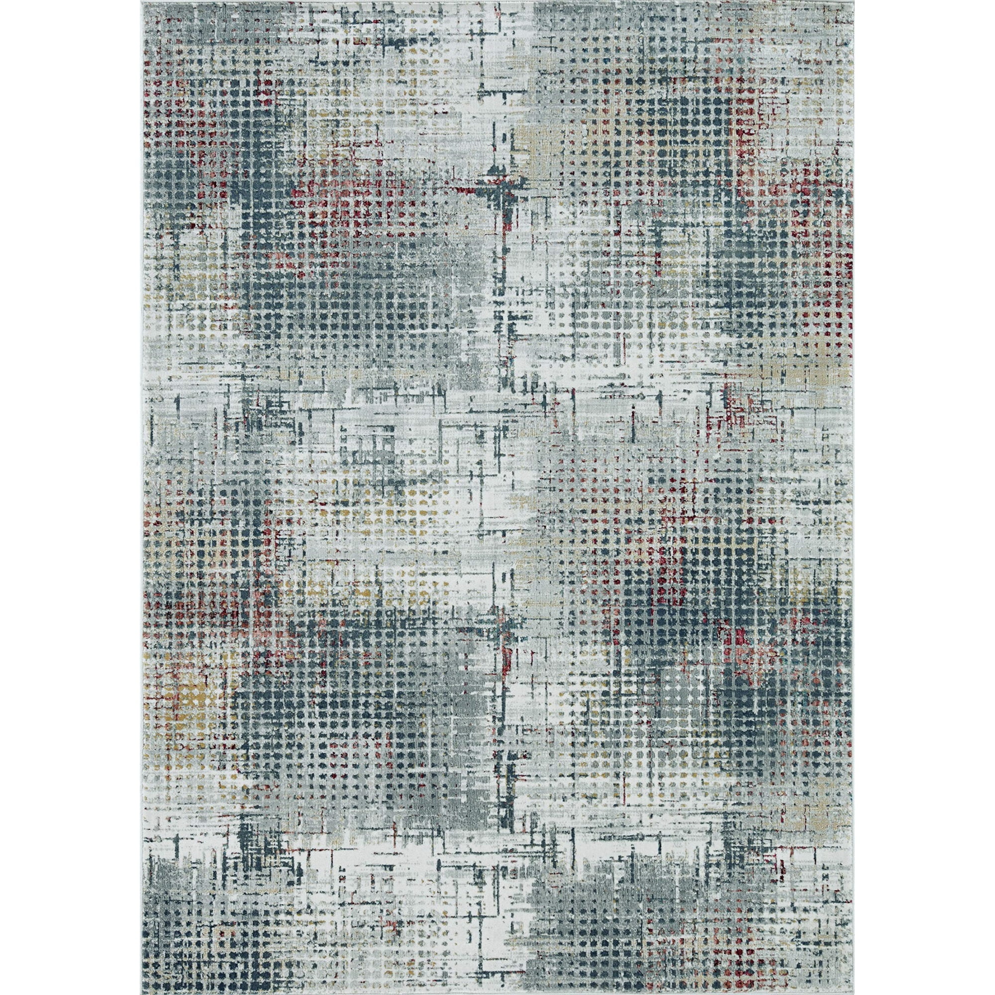 KAS Rugs Lara Modern Abstract Glam Area Rug - Grey/Teal 3'3" x 4'7 ...