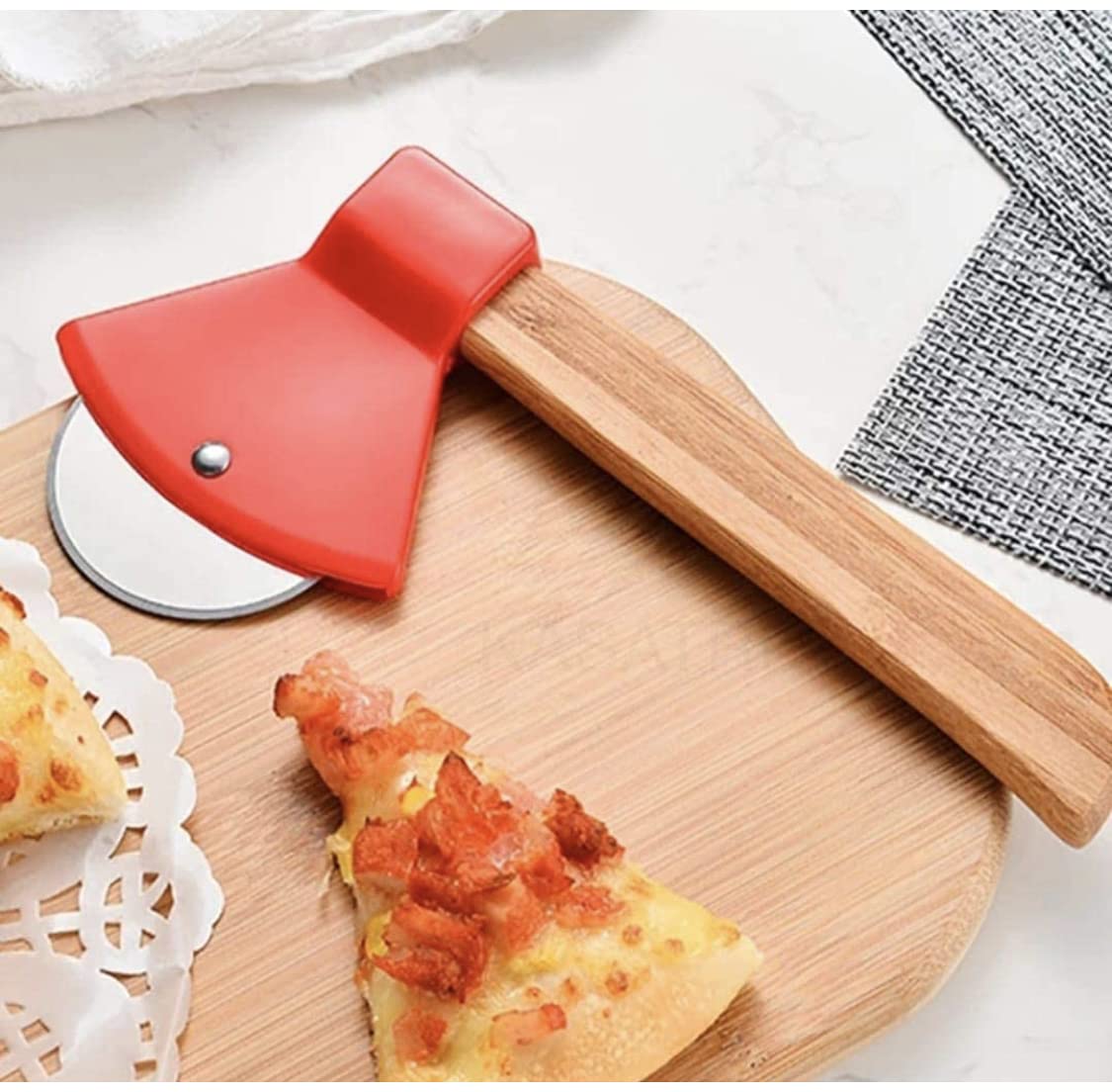 KASATRI Axe Shaped Pizza Cutter with Sharp Rotating Blade for Pizza ...