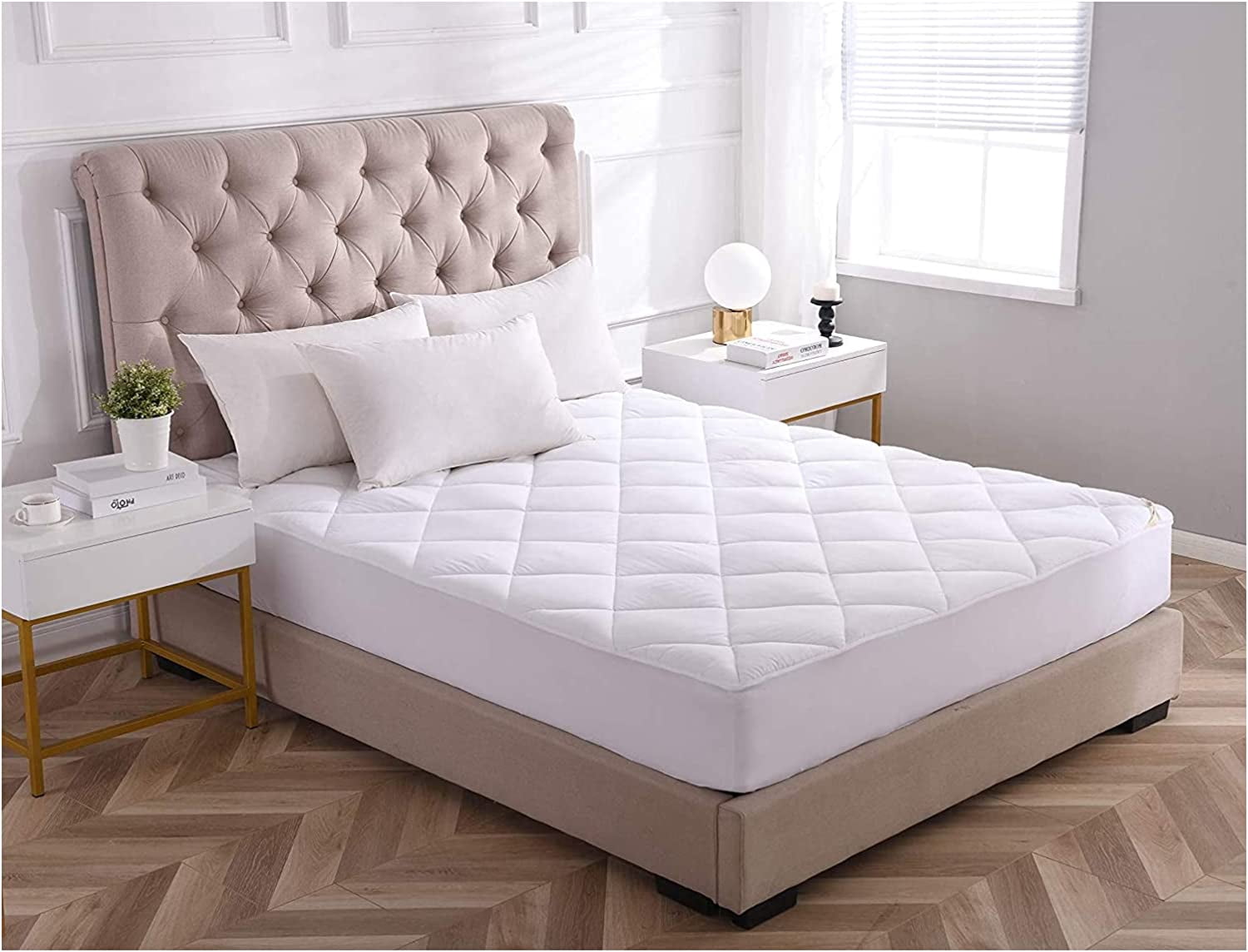 KASENTEX Deluxe Quilted Fitted Mattress Pad Cal King - 13 Inch Deep ...
