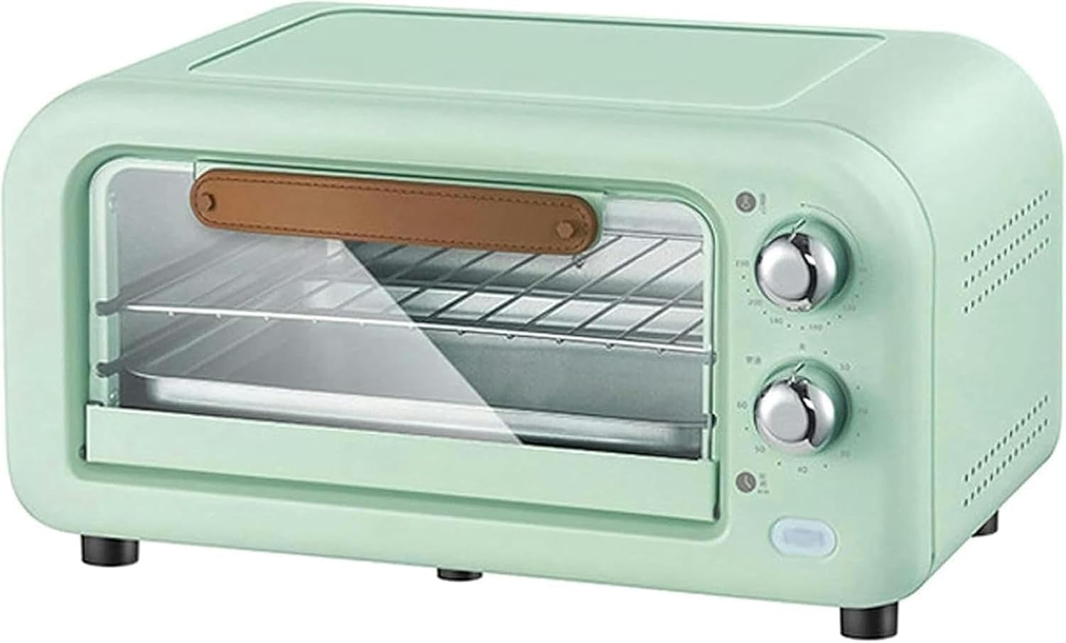 KASGMU 12L Retro Electric Toaster Oven - 800W Mini Oven with Timer & 2 Accessories (60-Min ...