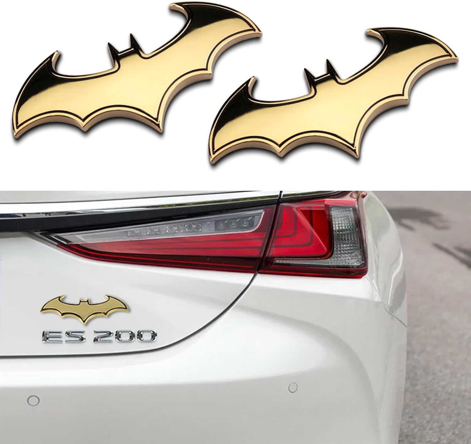 KASGMU 2PC 3D Metal Sticker for Car,Bat Sticker for Car, Car Emblem ...