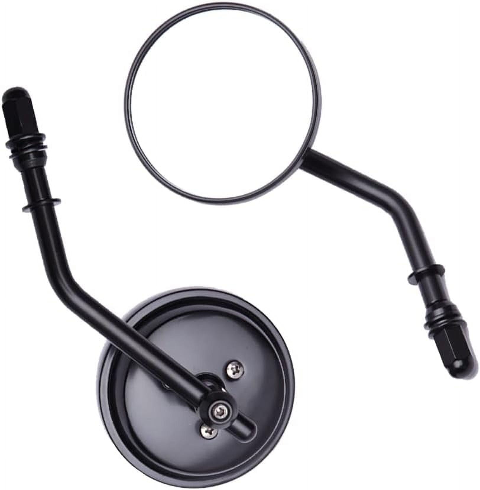 KASGMU 3" Vintage Round Motorcycle Mirrors – 8mm Black for Harley Dyna ...