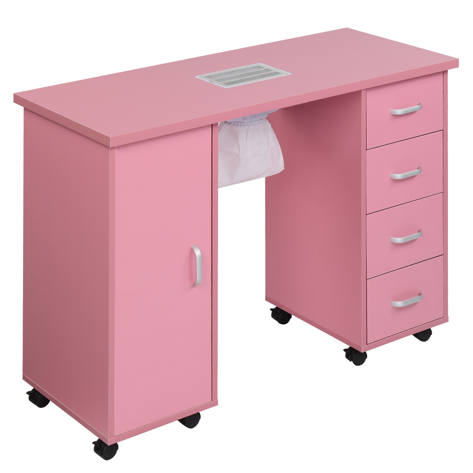 KASGMU 3 inch Manicure Table for Nail Tech with Drawers/Wrist Pad ...