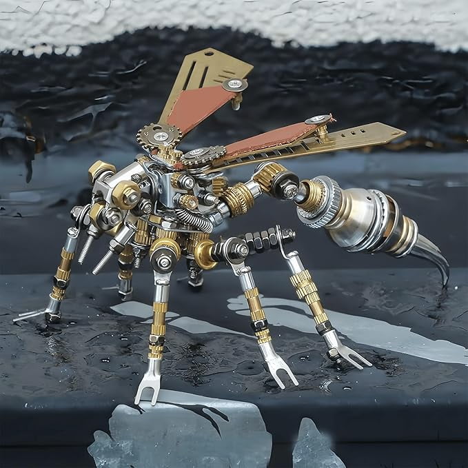 KASGMU 3D Metal wasp Puzzle, Punk Insect Metal Model, 3D Metal Puzzle ...