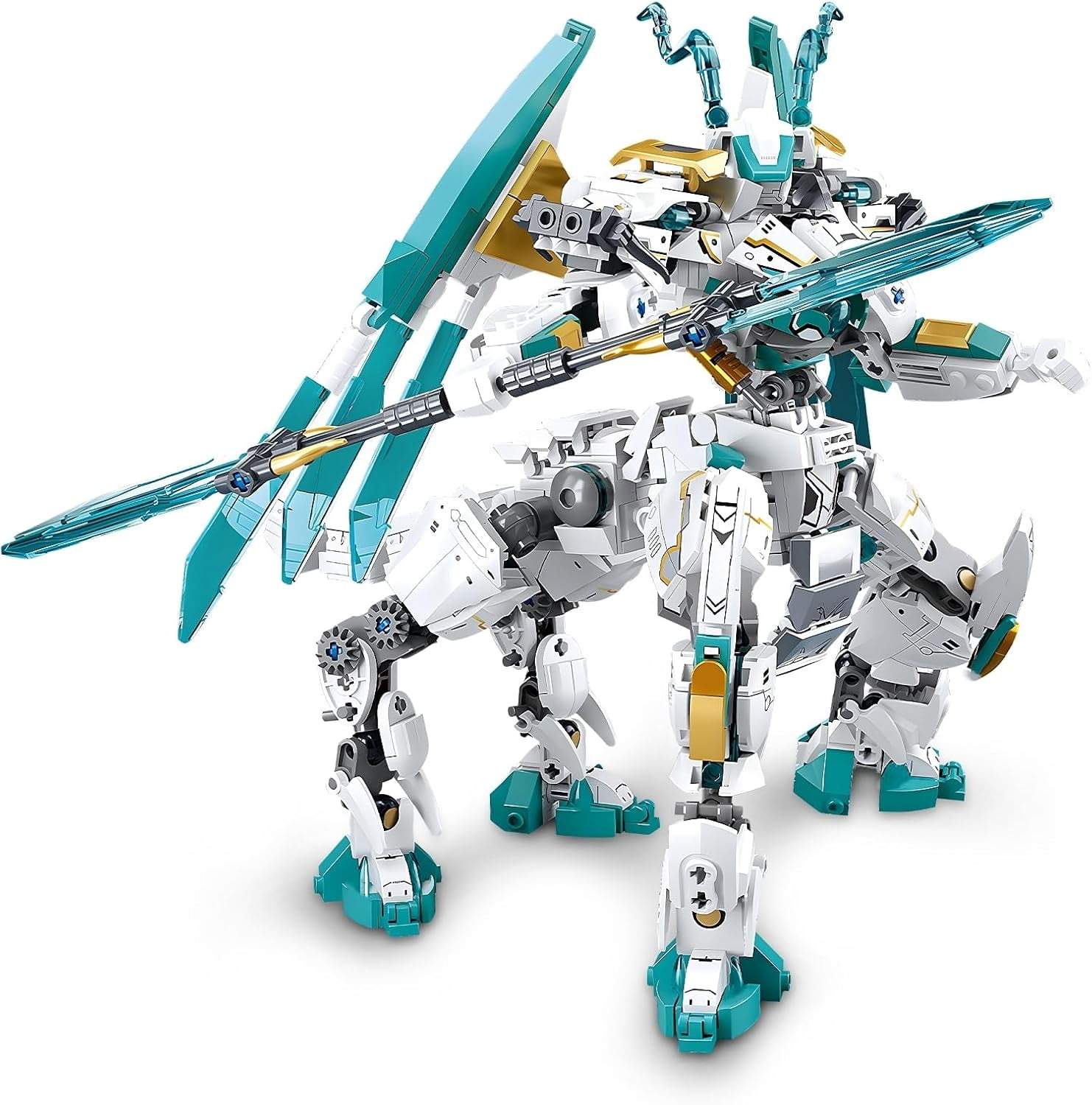 KASGMU 731-Piece Transforming Dragon - Warrior Mech & Rider Combo Set ...