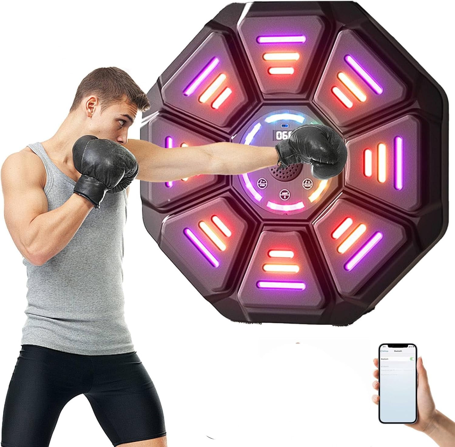 KASGMU Music Boxing Machine with 9 Speeds and 10 Modes, Bluetooth Music ...
