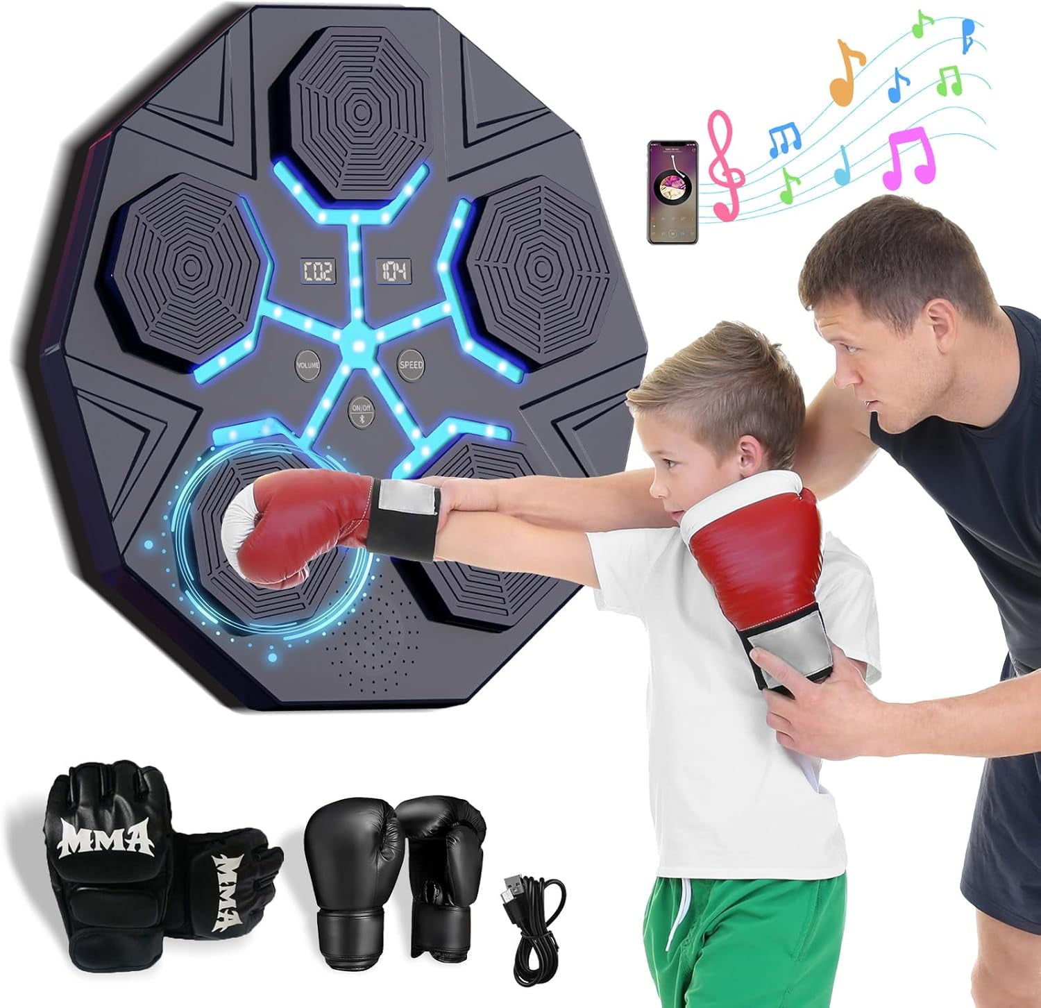 KASGMU Music Boxing Machine,Boxing Machine Wall Mounted Music,9 Speeds ...