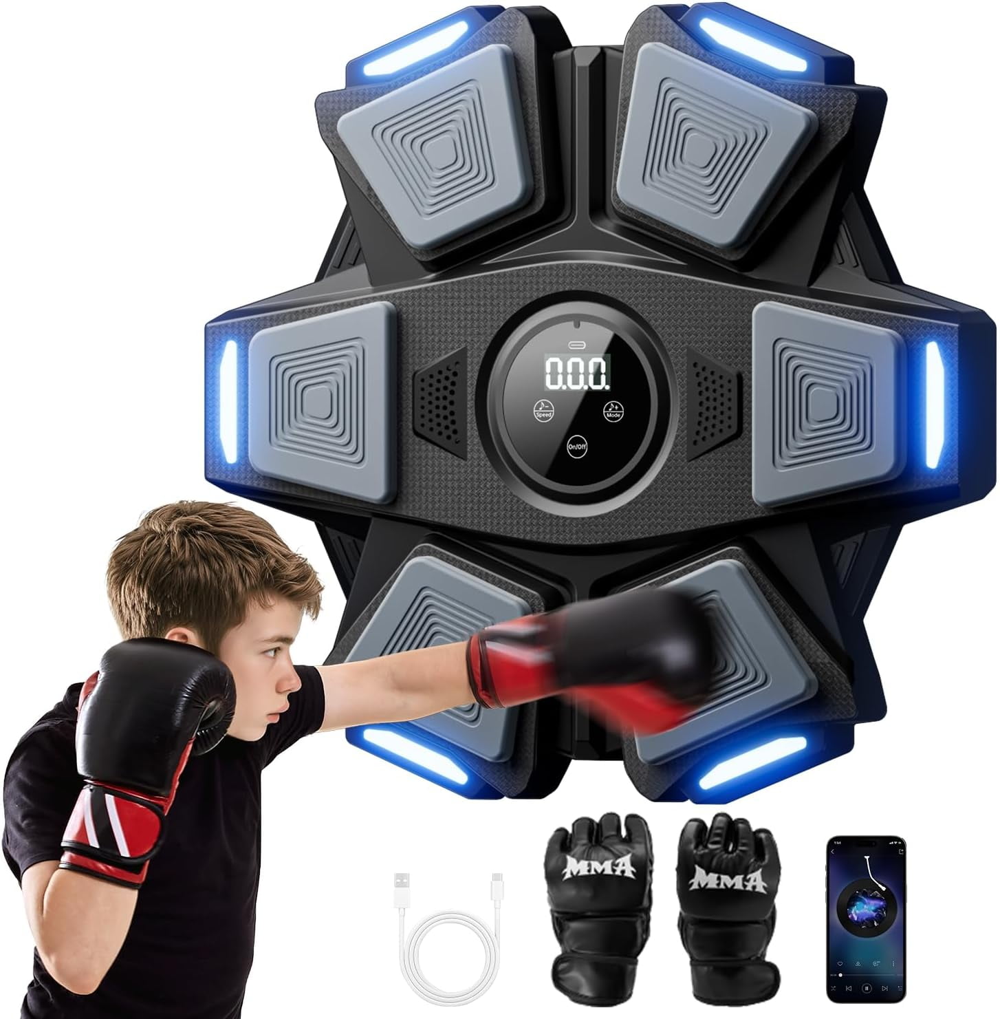 KASGMU Music Boxing Machine for Kids adults, Wall Mounted Machine With ...