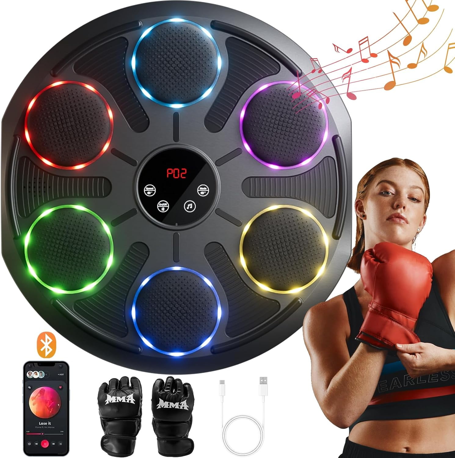 KASGMU Music Boxing Machine, Music Punching Machine, Smart Bluetooth ...
