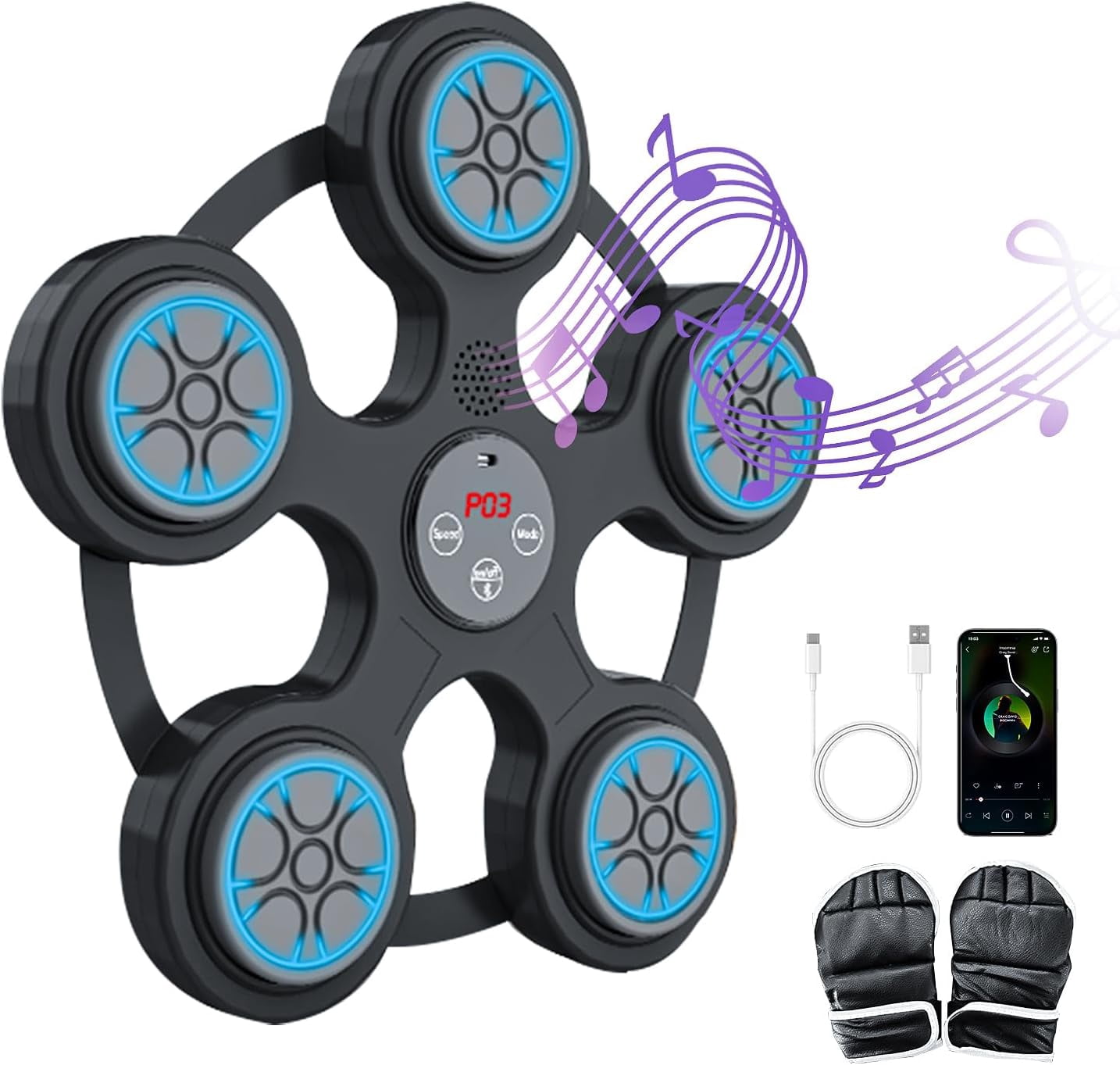 KASGMU Music Boxing Machine, Wall Mount for Adults, Shockproof Silent ...