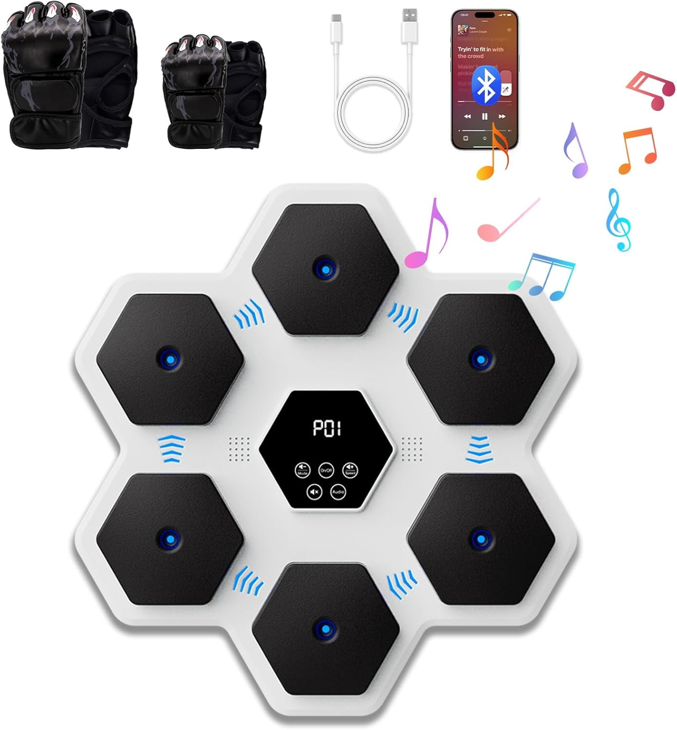 KASGMU Music Boxing Machine Wall Mounted Smart Bluetooth Boxing ...