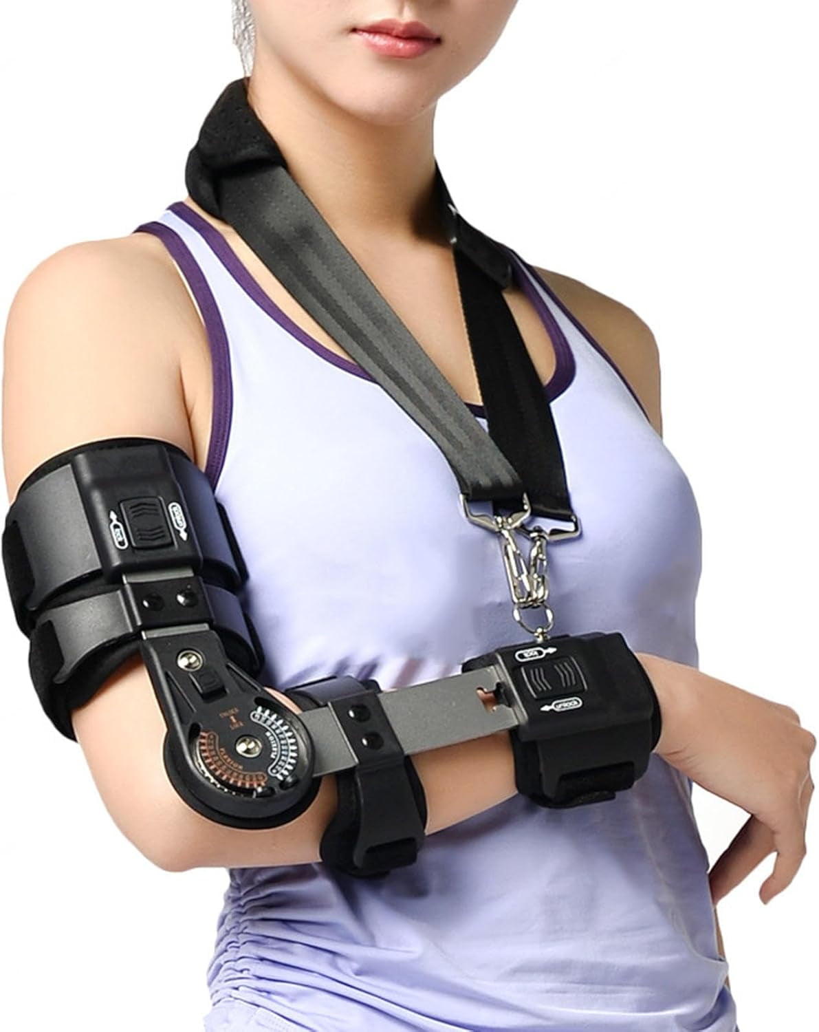 KASGMU Post OP Hinged ROM Elbow Brace with Strap Stabilizer Splint Arm ...