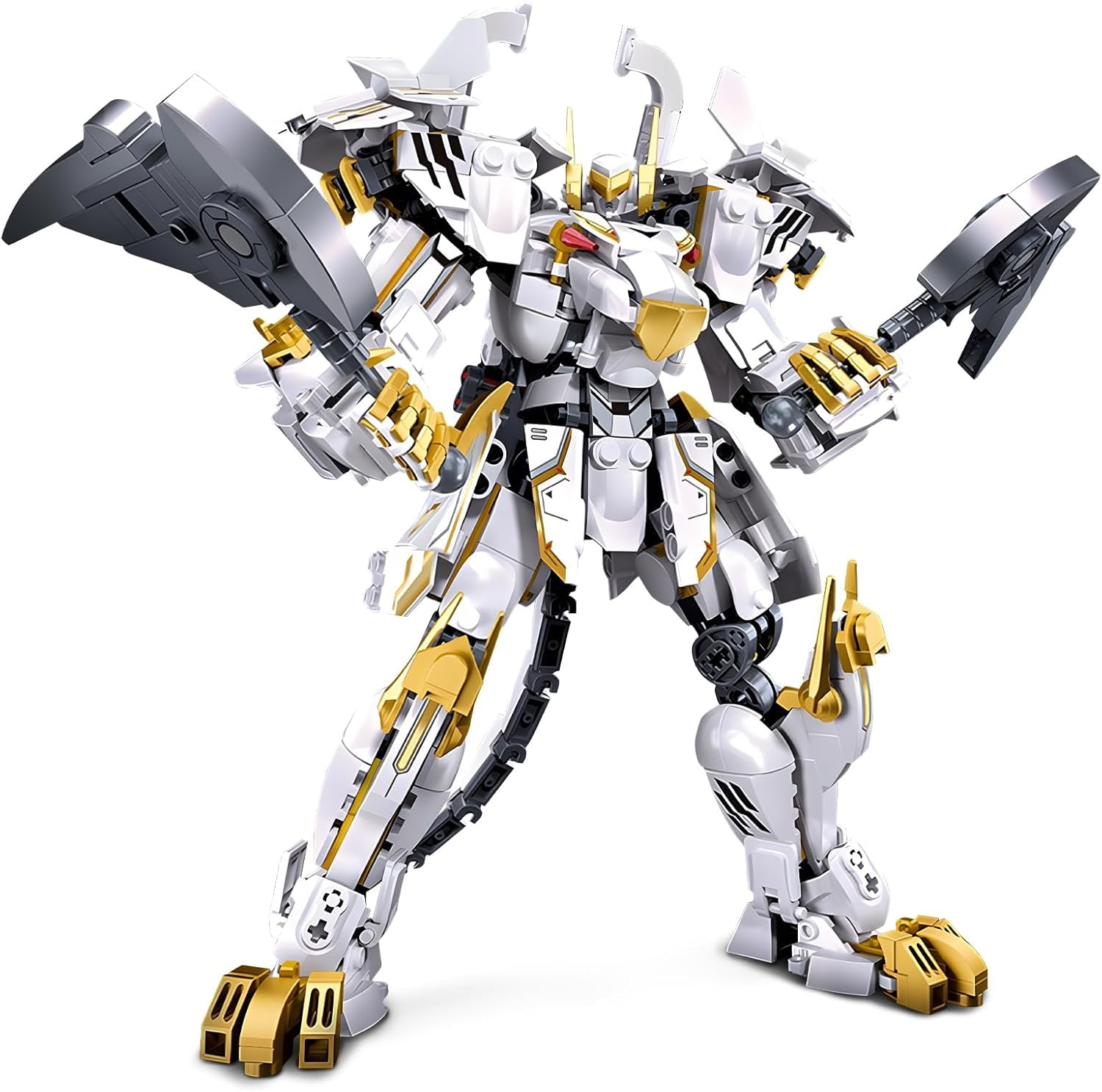KASGMU White Tiger Ninja Robot – 679pc Dual-Axe Mech Model Kit ...