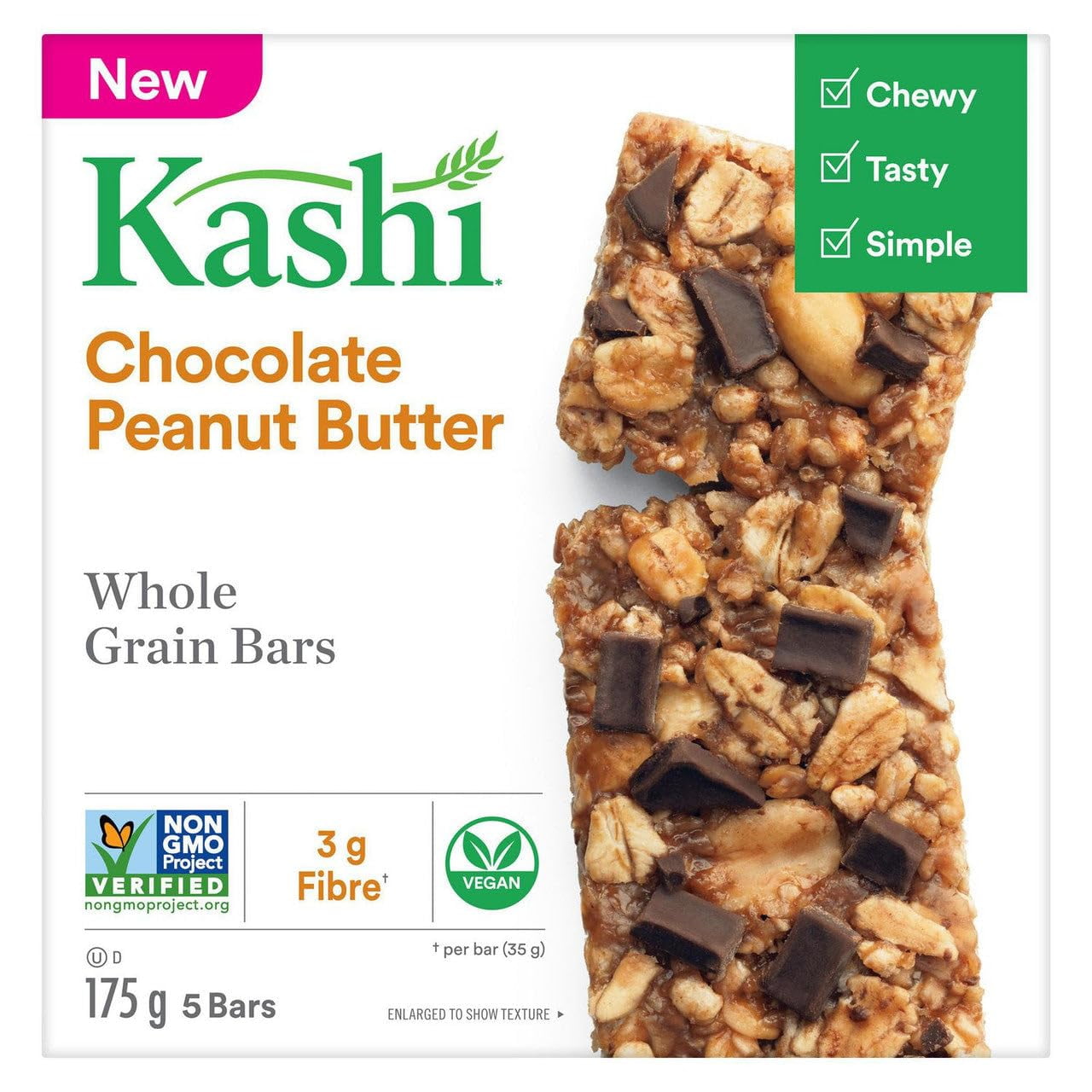 KASHI Whole Grain Bar, IFF17 Chocolate Peanut Butter, 175g/6.2 oz, 5 ...