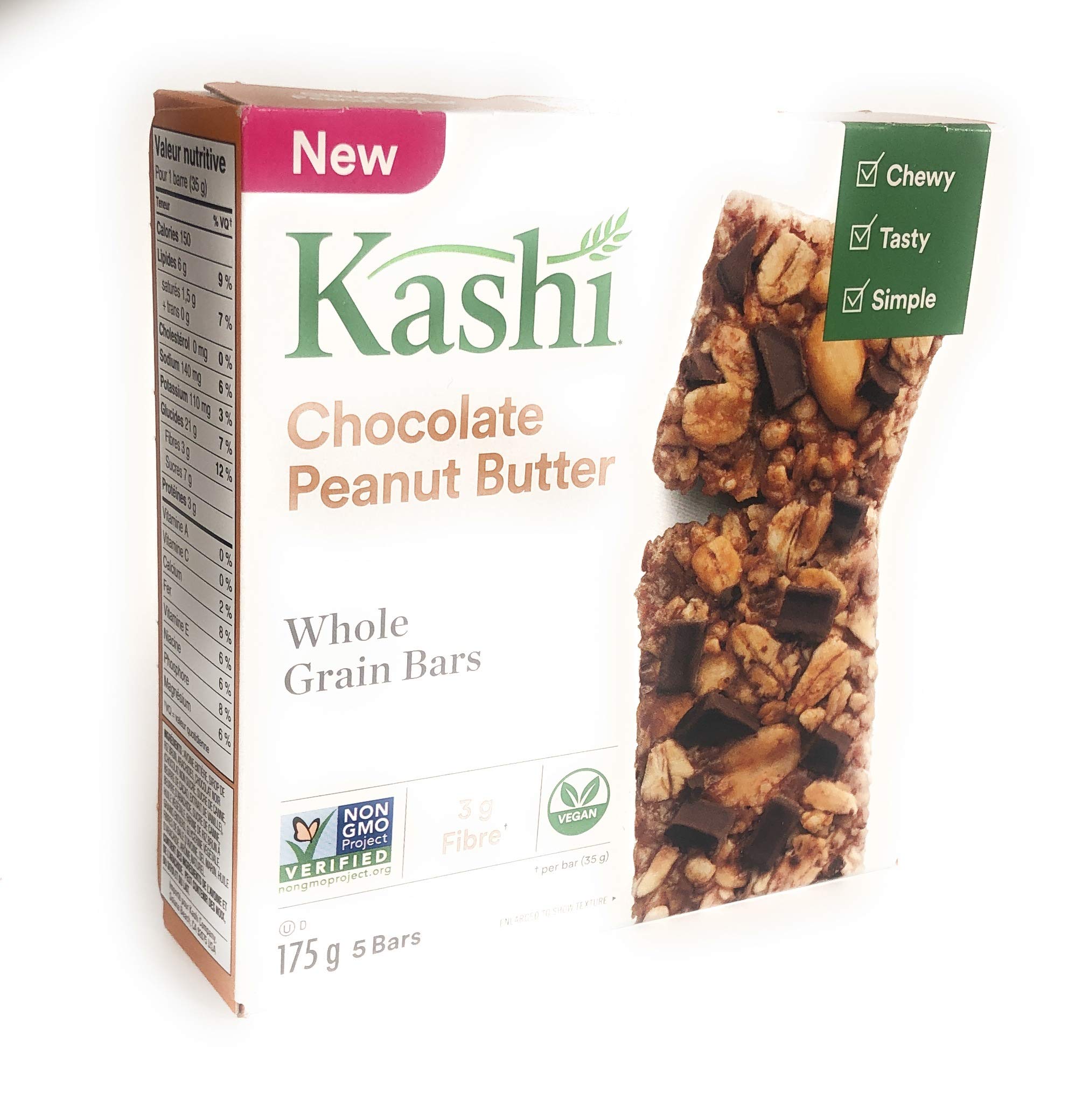 KASHI Whole Grain Bar, JB28 Chocolate Peanut Butter, 175g/6.2 oz, 5 ...