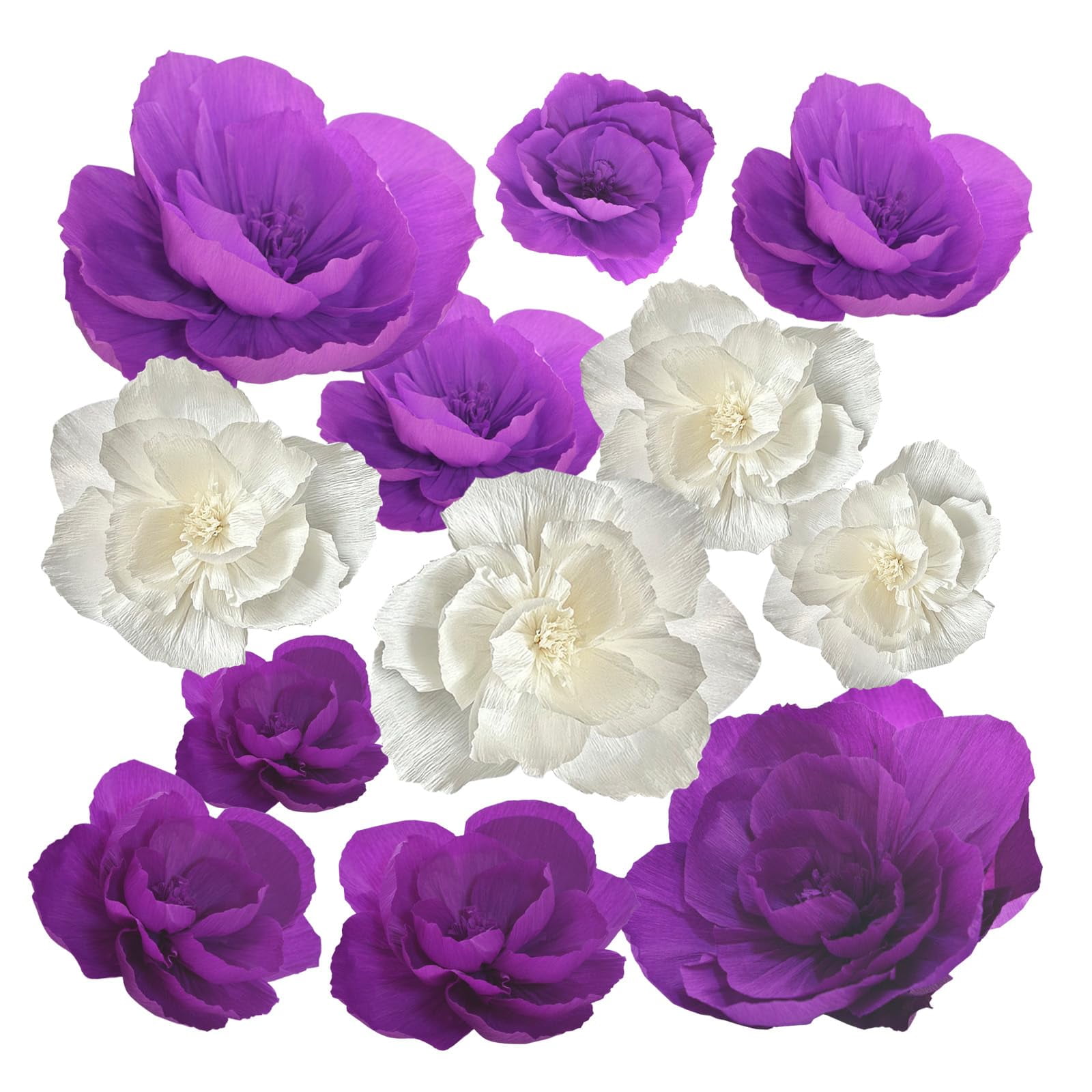 KASHIMIO Paper Flowers Decorations DHF10 for Wall, 3D Fake Flowers ...