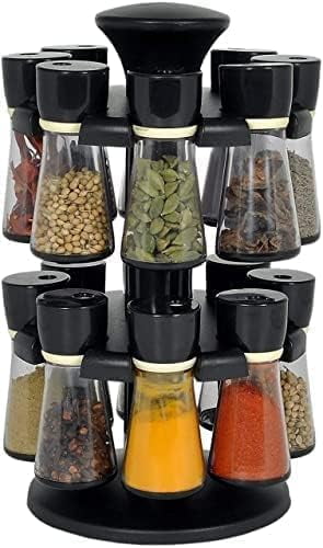 KASHT GALLERY Multipurpose 12 Pc Spice Rack Plastic Square Shape Spice ...