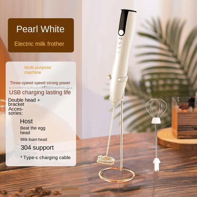 KASOYO Rechargeable Milk Frother Black USB Electric Handheld Milk ...