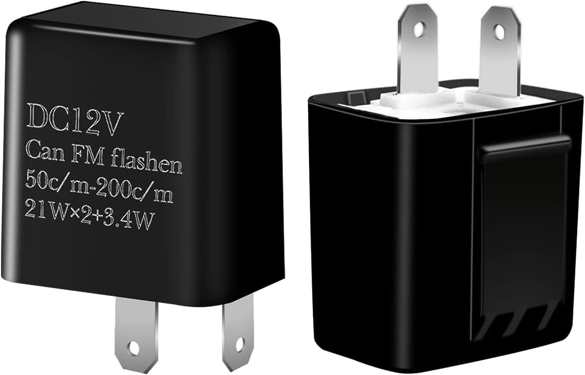 KASturrboo 2Pcs 12V 2 Pin Electronic Flasher Relay Speed Adjustable for ...