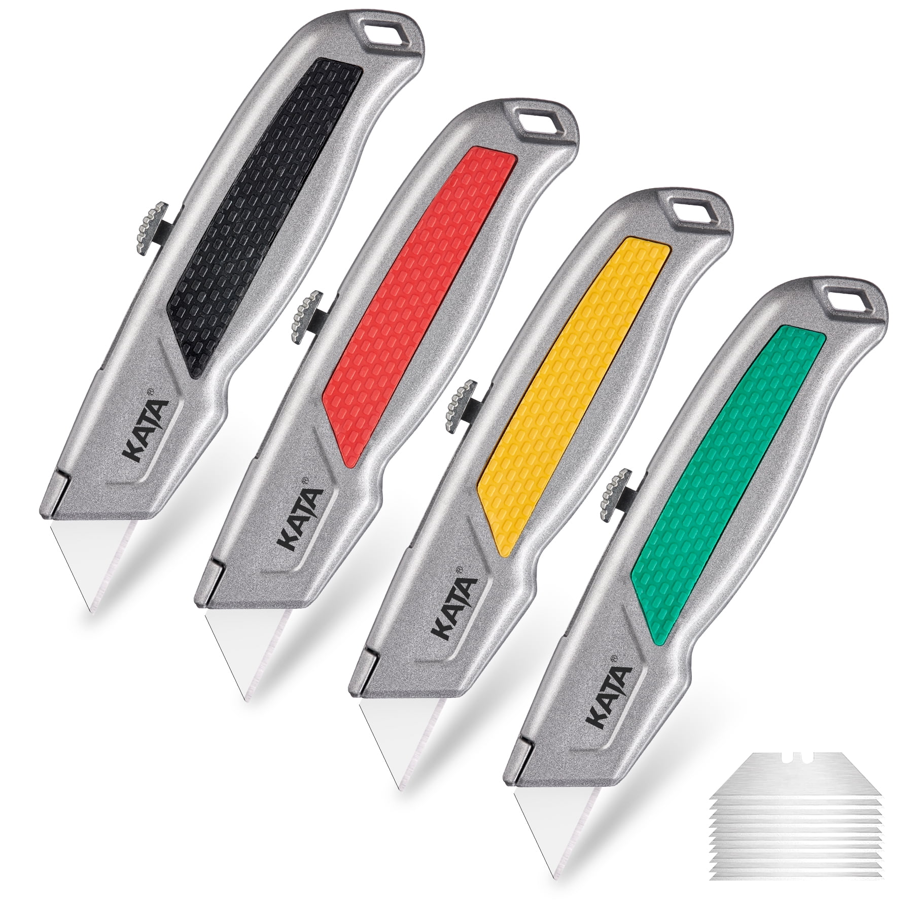 KATA 4-PACK Heavy Duty Utility Knife, Retractable Box Cutter for ...