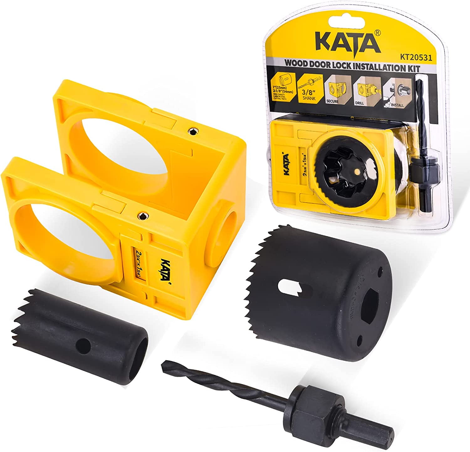 KATA - Door Lock Installation Kit for Wooden Doors with Guide Template ...