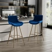 SAFAVIEH Tiffany Modern Glam Tufted Bar Stool with Footrest, Taupe/Grey ...