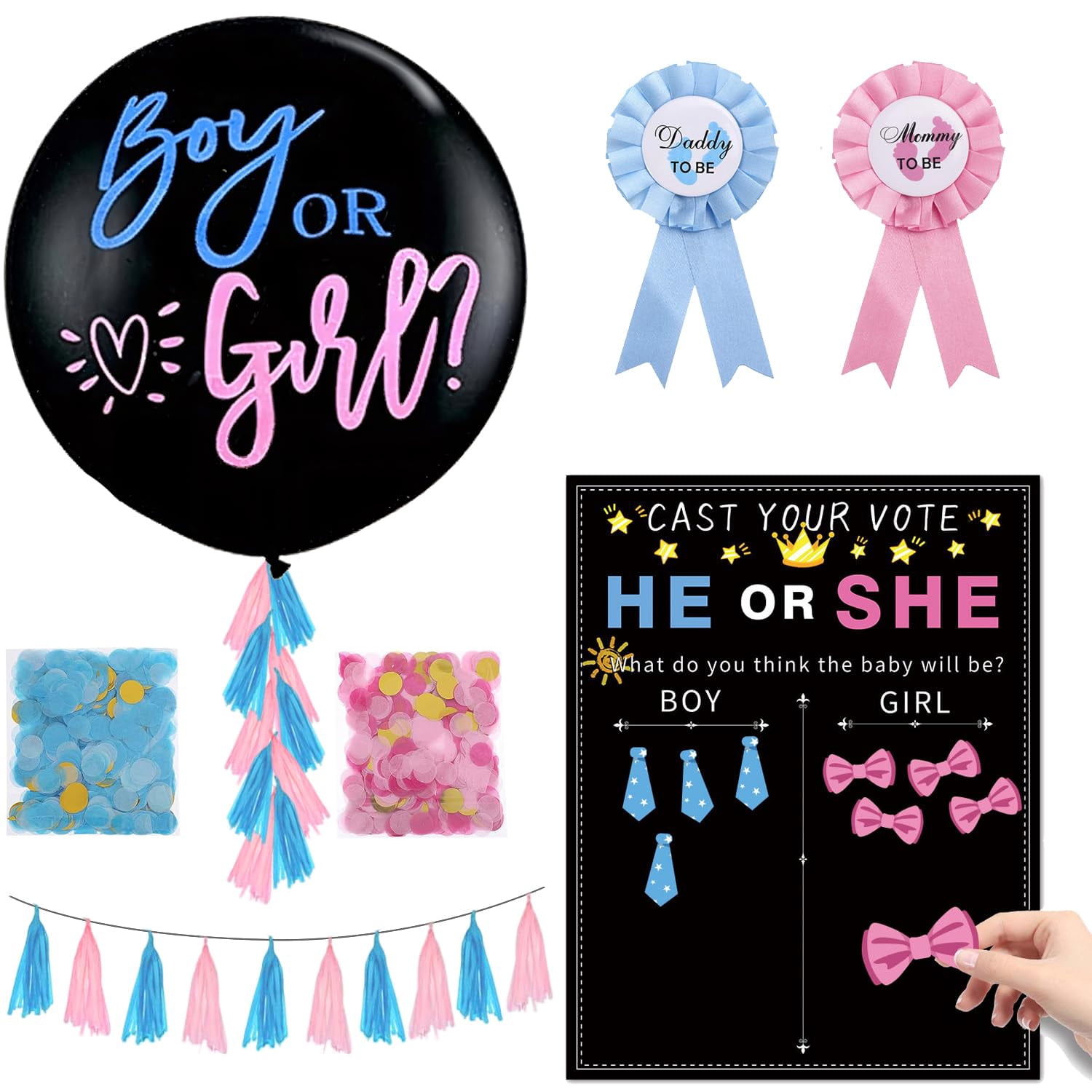 KATBUU Gender Reveal DHF10 - Baby Gender Reveal with Boy or Girl ...
