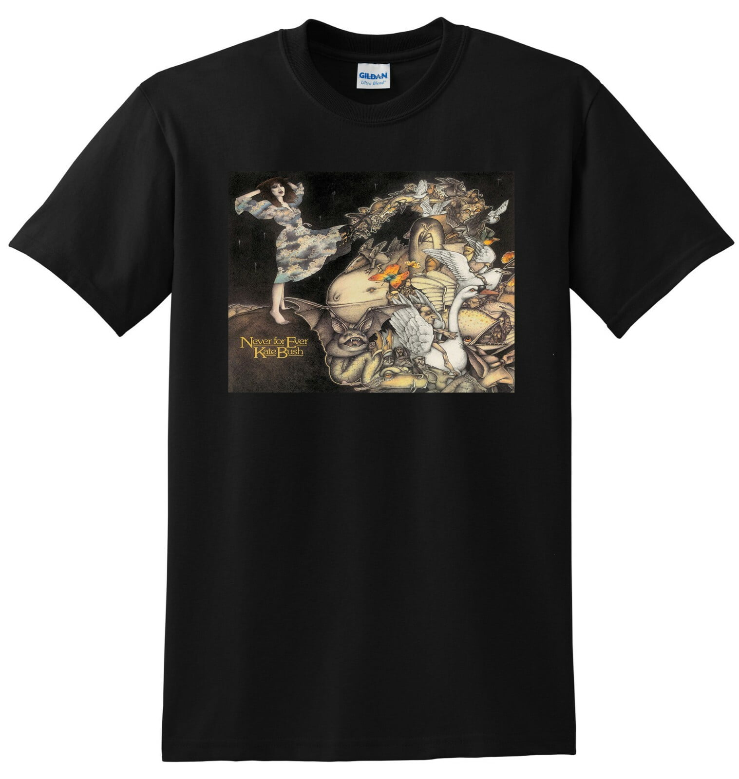 KATE BUSH T SHIRT never for ever vinyl cd cover SMALL MEDIUM LARGE XL ...