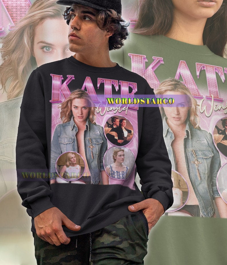 KATE WINSLET Sweatshirt, Actress Kate Winslet Homage Sweatshirtter ...