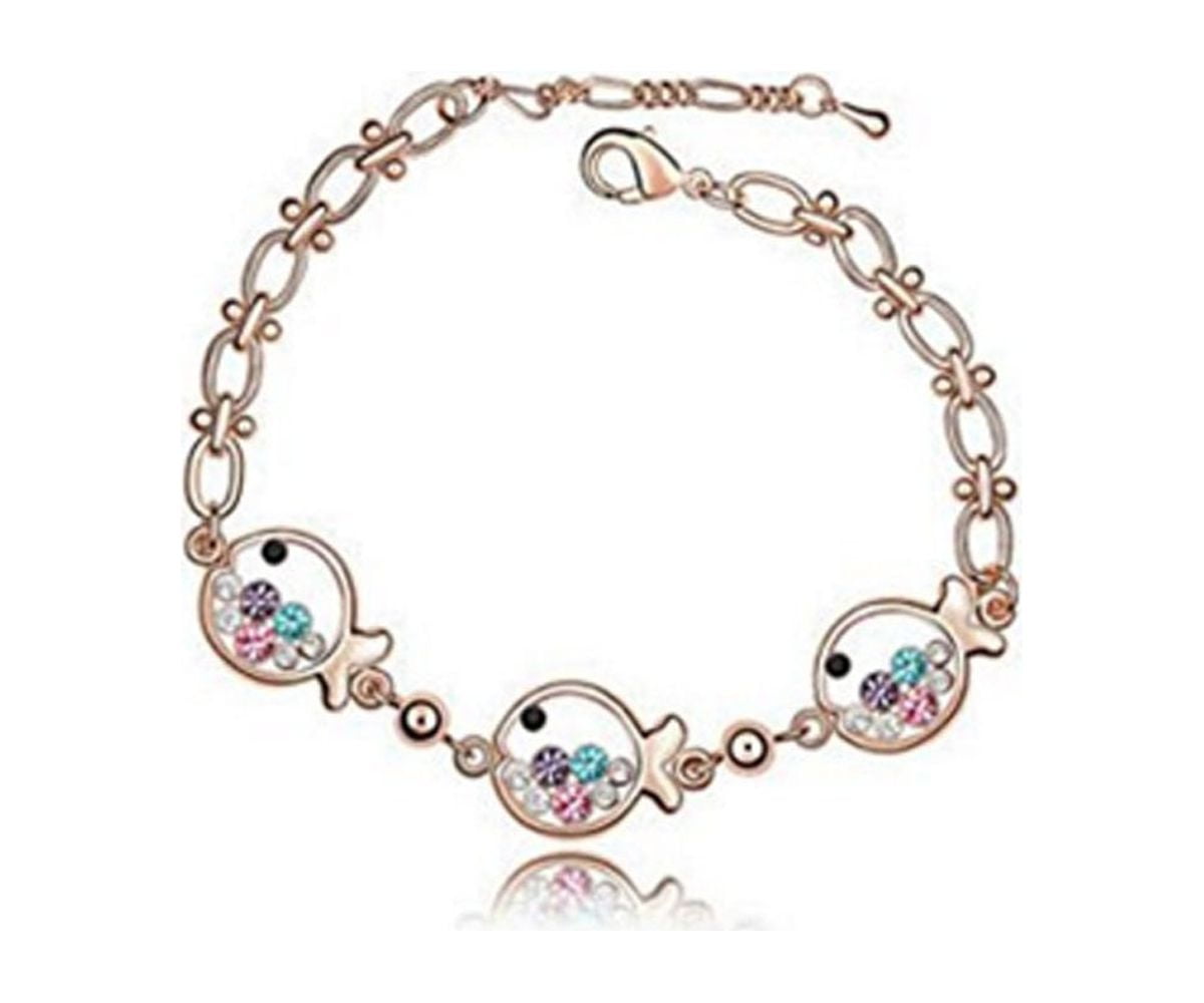 KATGI Fashion 18K Gold Plated Lovely Little Fish Austrian Color Crystal ...