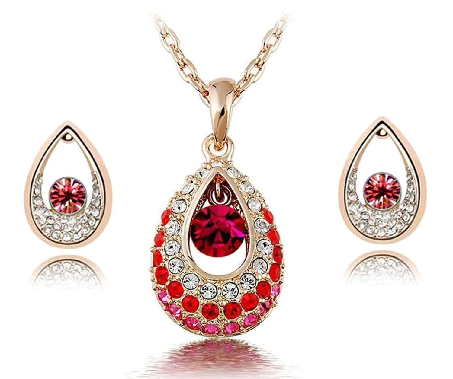 KATGI Fashion Austrian Crystal Angel Teardrop Pendant Necklace ...