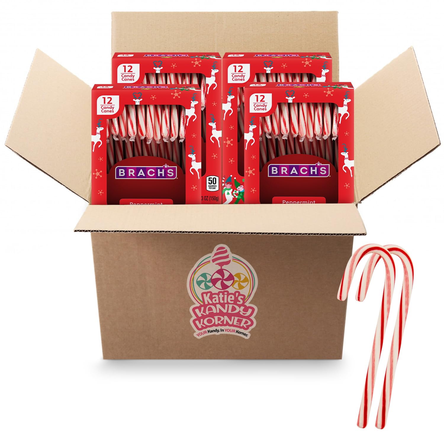 KATIES KANDY KORNER Peppermint MZF22 Candy Canes in Bulk 12 Each ...