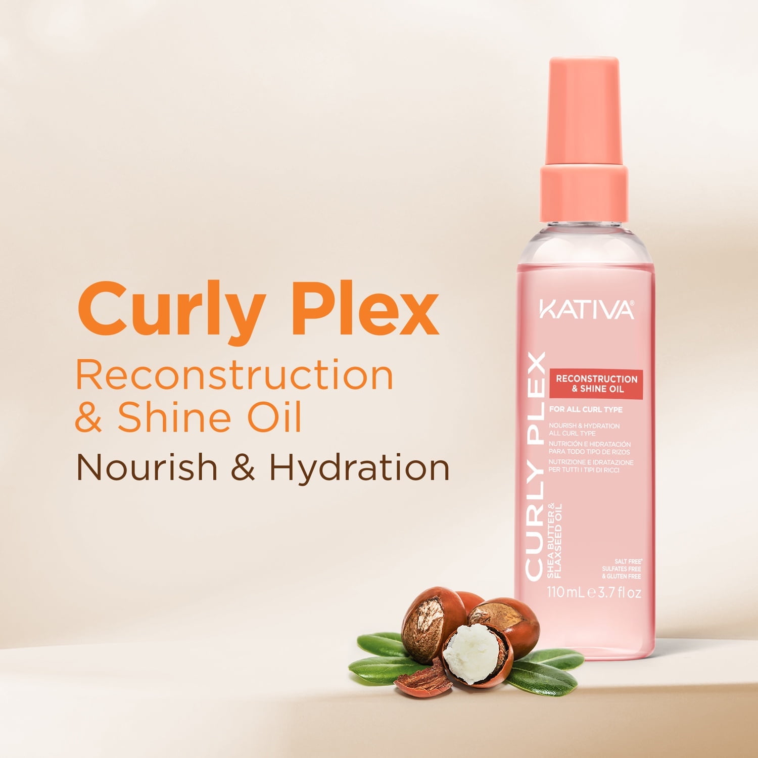 KATIVA CURLY PLEX RECONSTRUCTION & SHINE OIL 3.7oz - Walmart.com